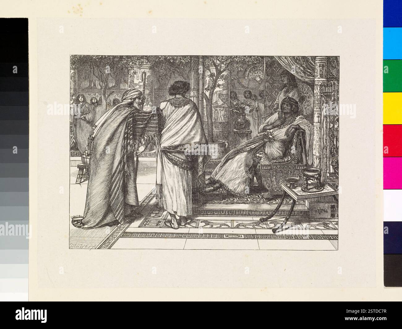 Wood engraving from 1881 illustrating 'Joseph presents his Father to ...