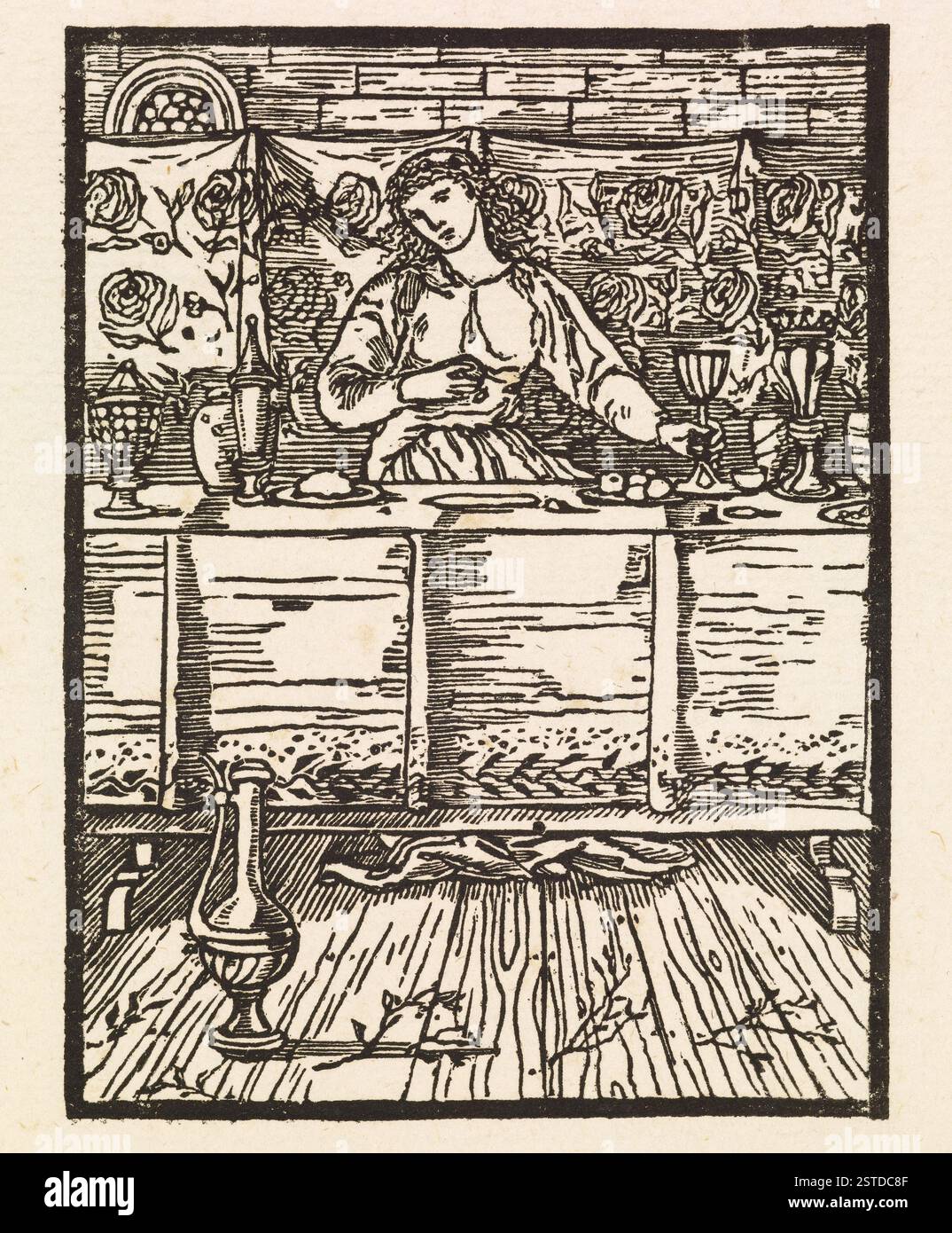 This 1880 wood engraving by Edward Burne-Jones shows Psyche sitting ...