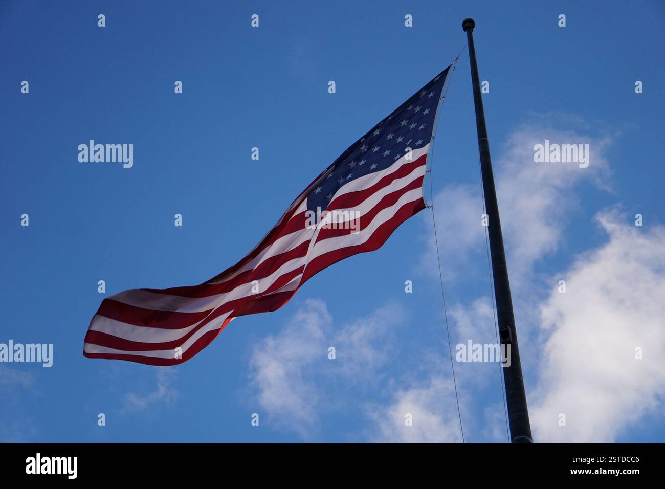 Patriotic close up image of an American flag, a symbol of freedom and ...
