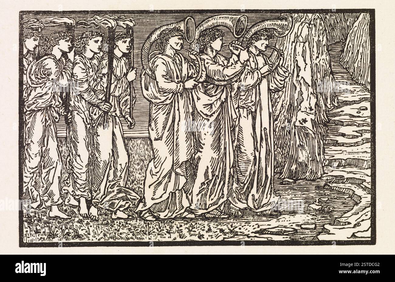 In this 1880 wood engraving, Edward Burne-Jones depicts a procession of ...