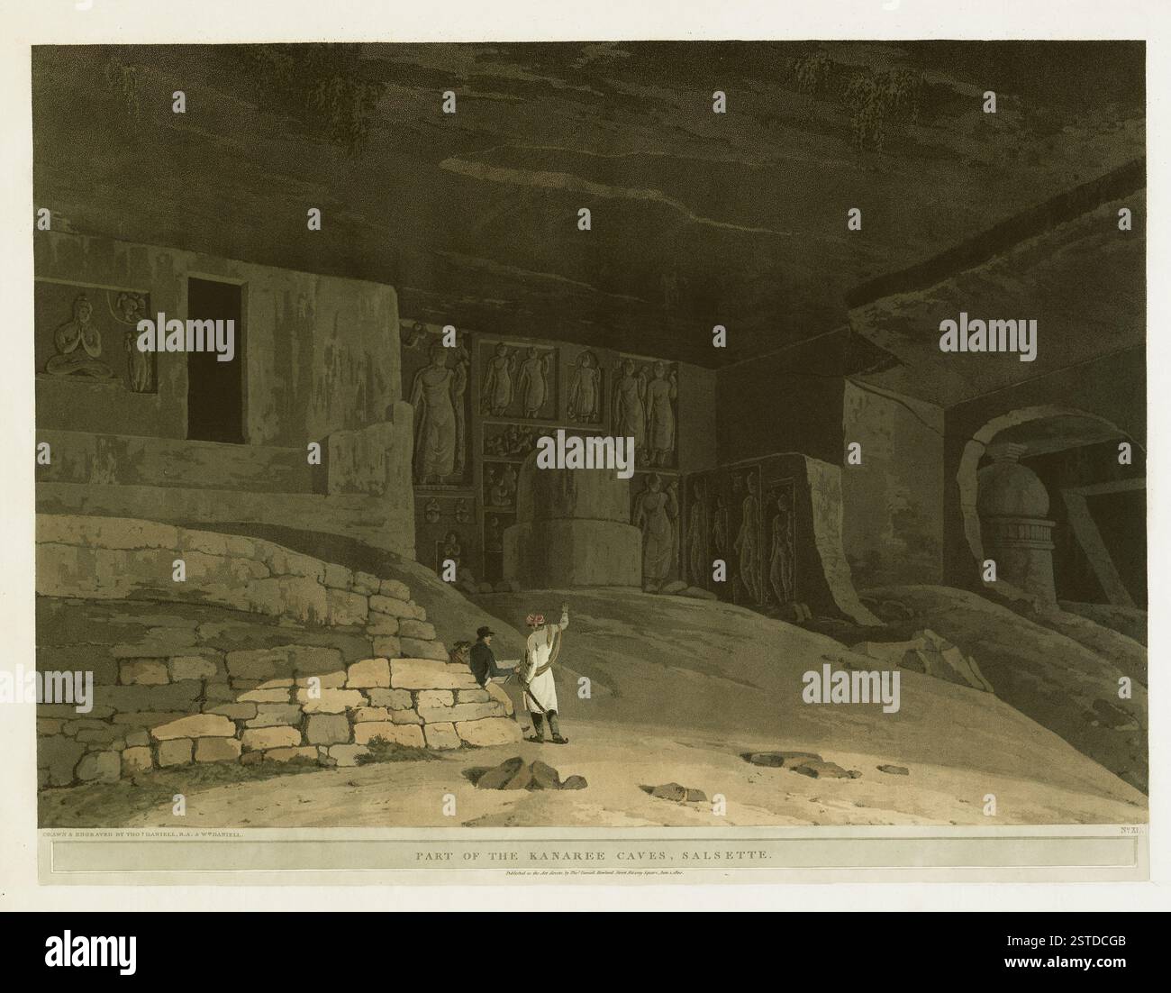 This image shows part of the Kanaree Caves, an ancient site known for ...