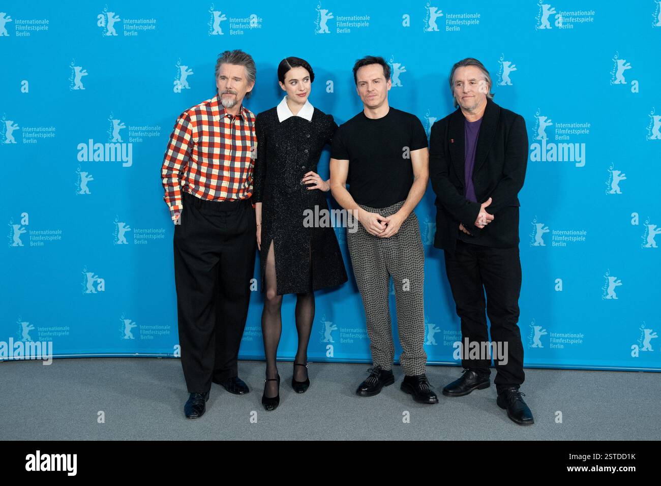 Berlin, Germany. 18th Feb, 2025. Margaret Qualley, Ethan Hawke, Richard ...