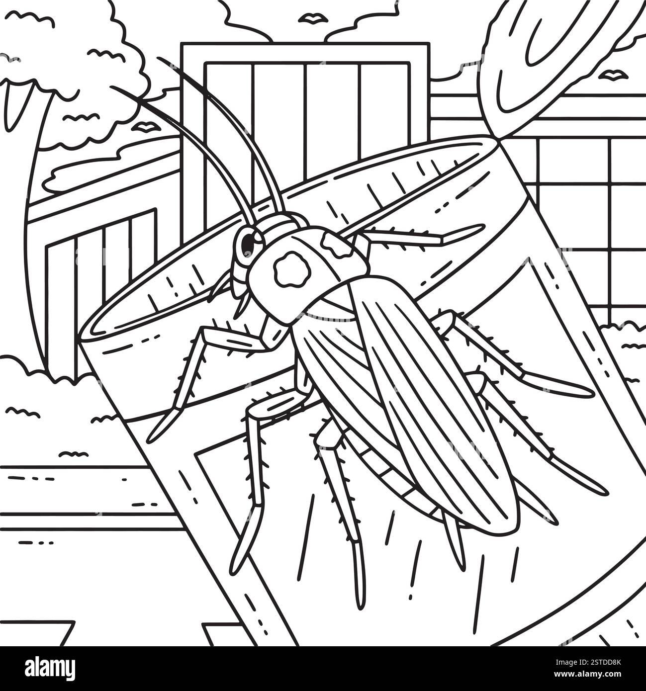 Insect Cockroach Animal Coloring Page for Kids Stock Vector Image & Art ...