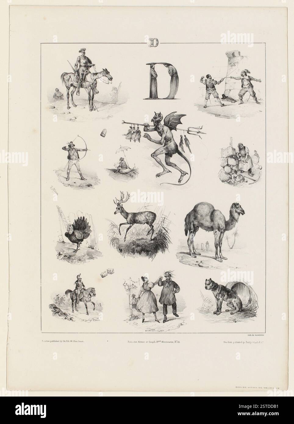 Various scenes representing the letter D, or whose name begins with ...