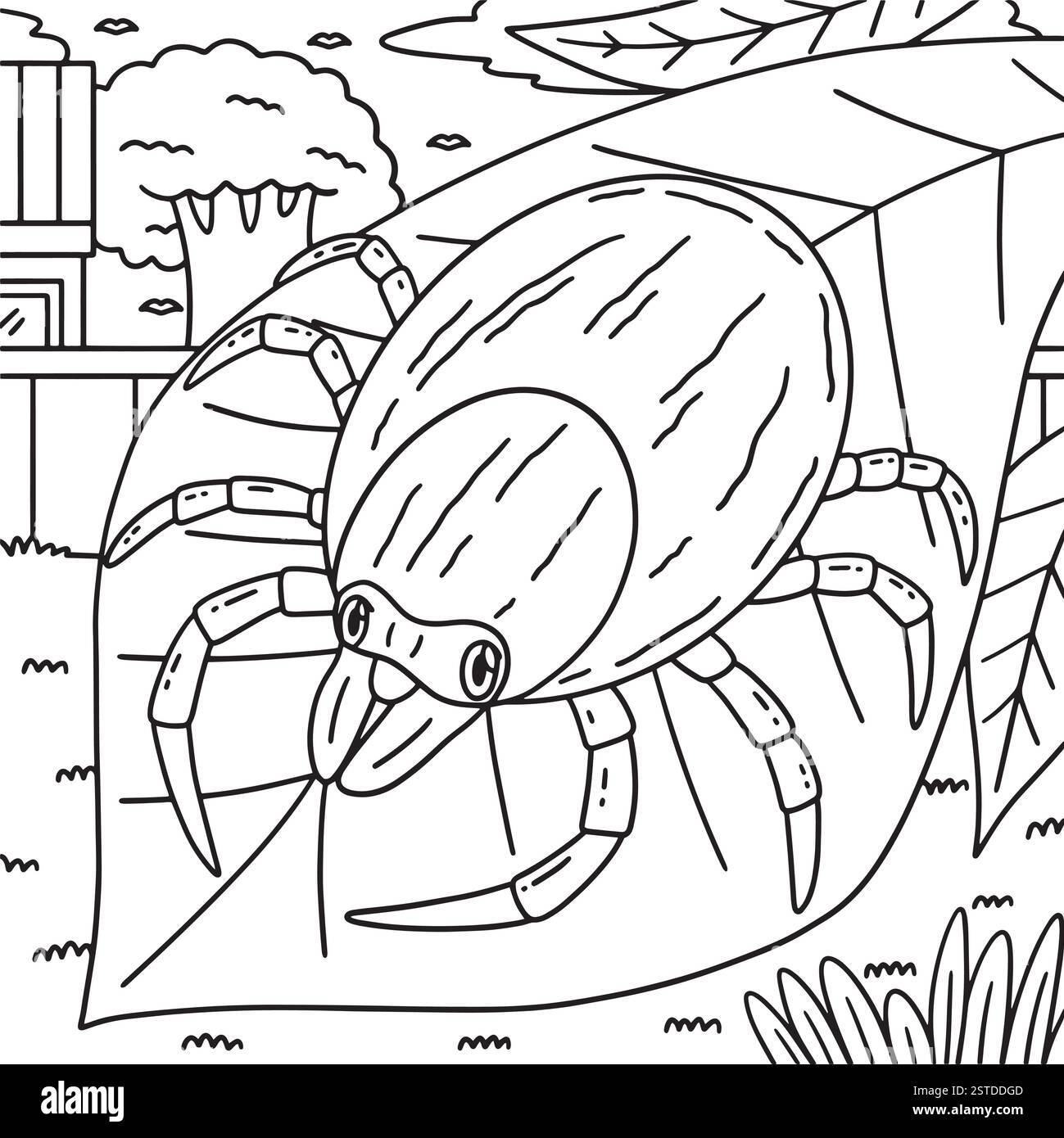 Insect Tick Animal Coloring Page for Kids Stock Vector Image & Art - Alamy