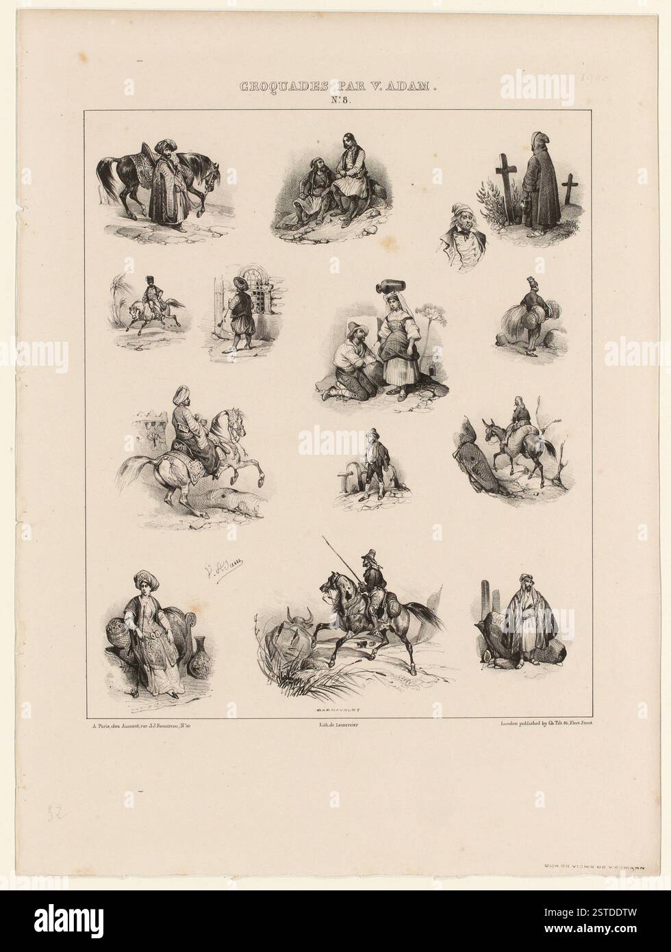 Fourteen vignettes depicting scenes from Turkish, Greek, Italian, and ...