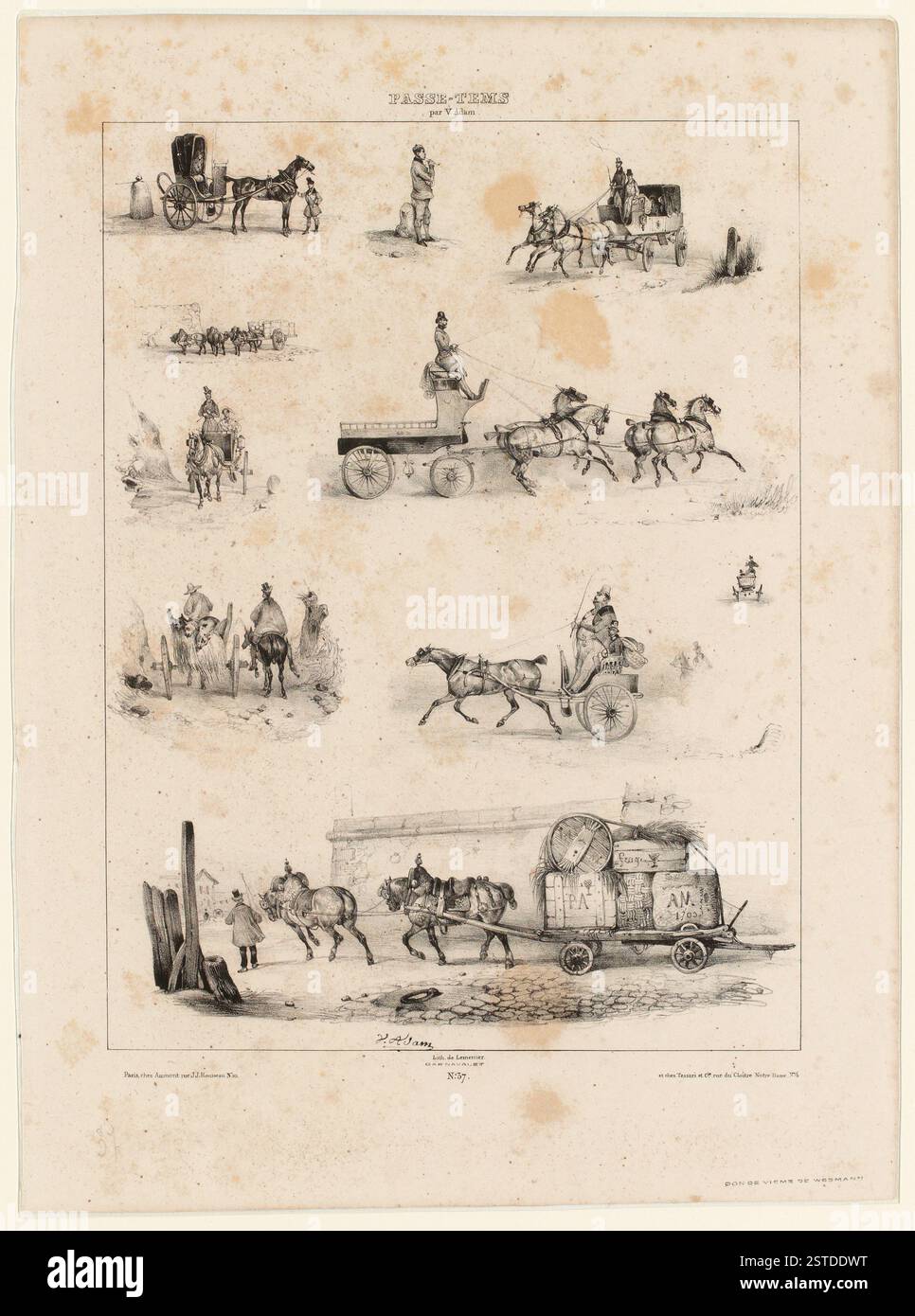 Horse-shaped cars and transport in historical contexts depicting ...