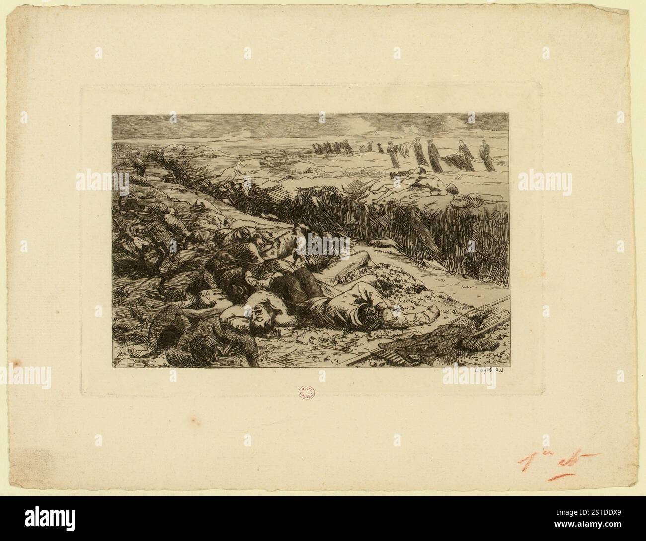 A scene from Paris during the 1870 Franco-Prussian War, depicting press ...