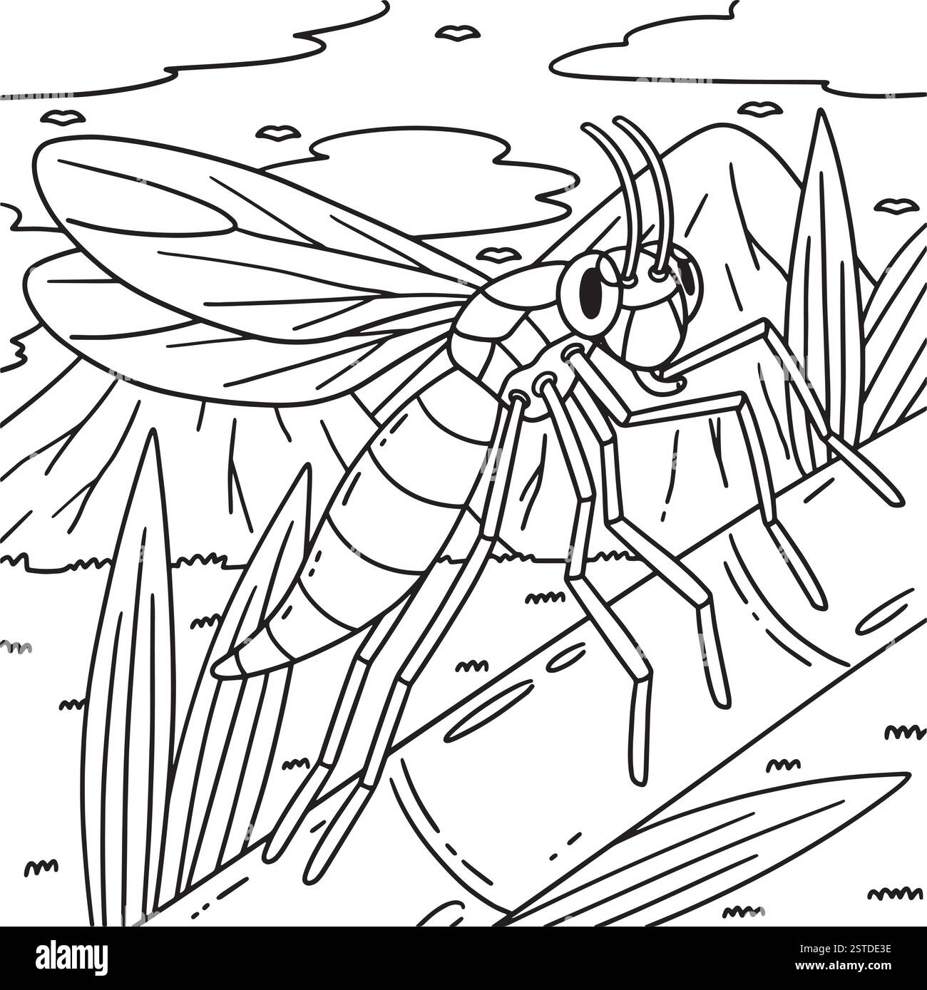 Insect Gnat Animal Coloring Page for Kids Stock Vector Image & Art - Alamy