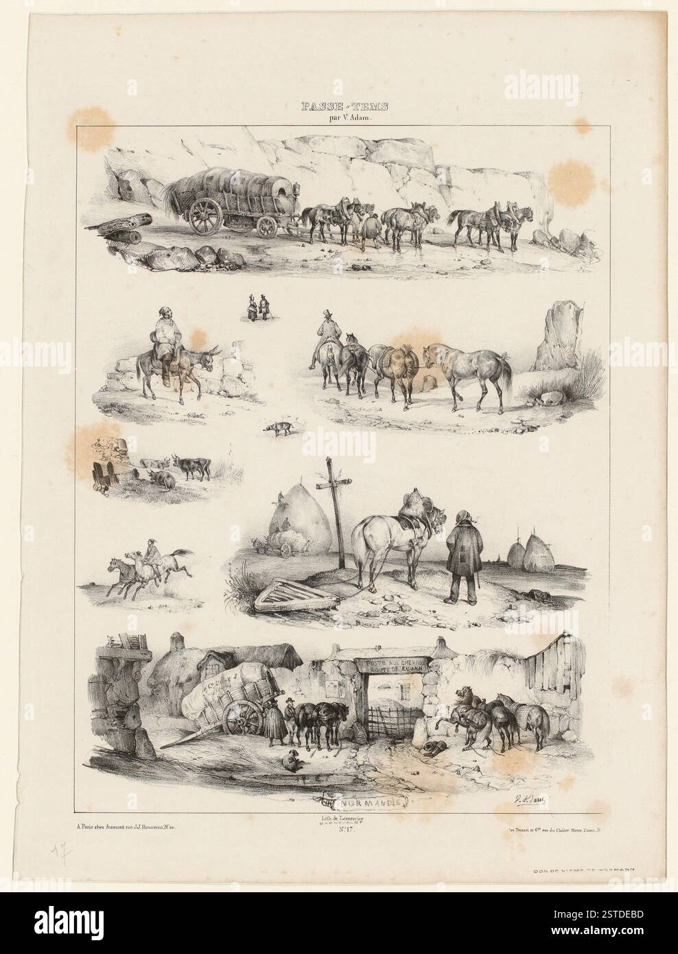 Norman scenes in nine vignettes depicting agricultural life with ...
