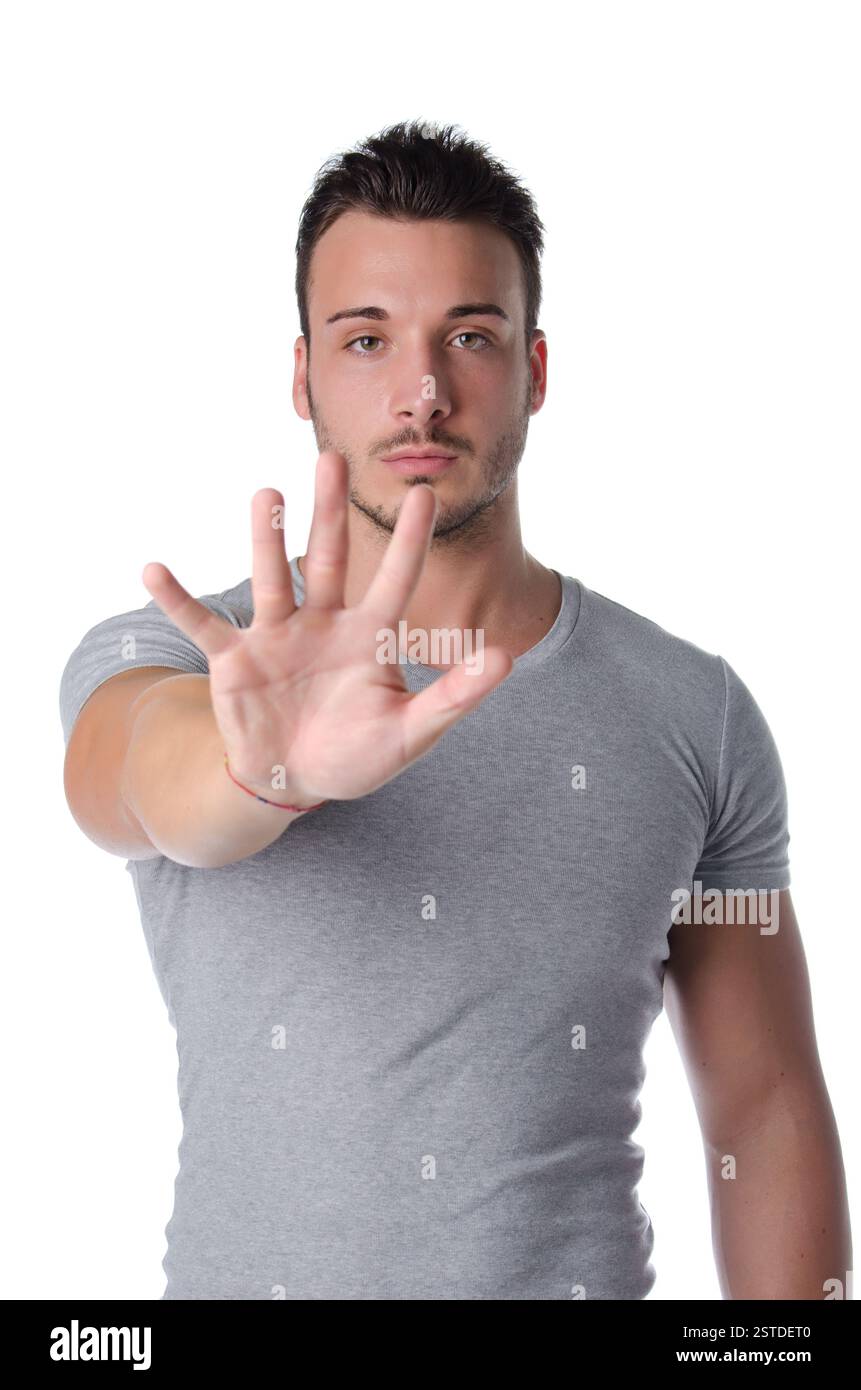 Stop hand man hi-res stock photography and images - Alamy