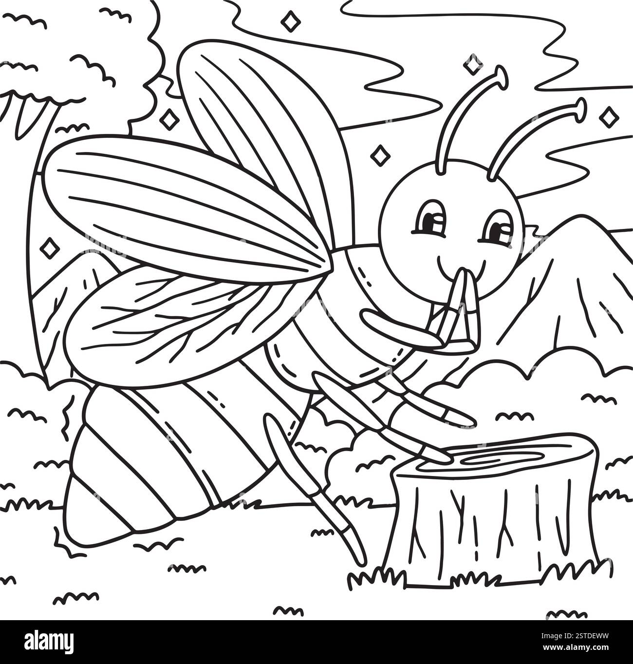 Insect Firefly Animal Coloring Page for Kids Stock Vector Image & Art ...