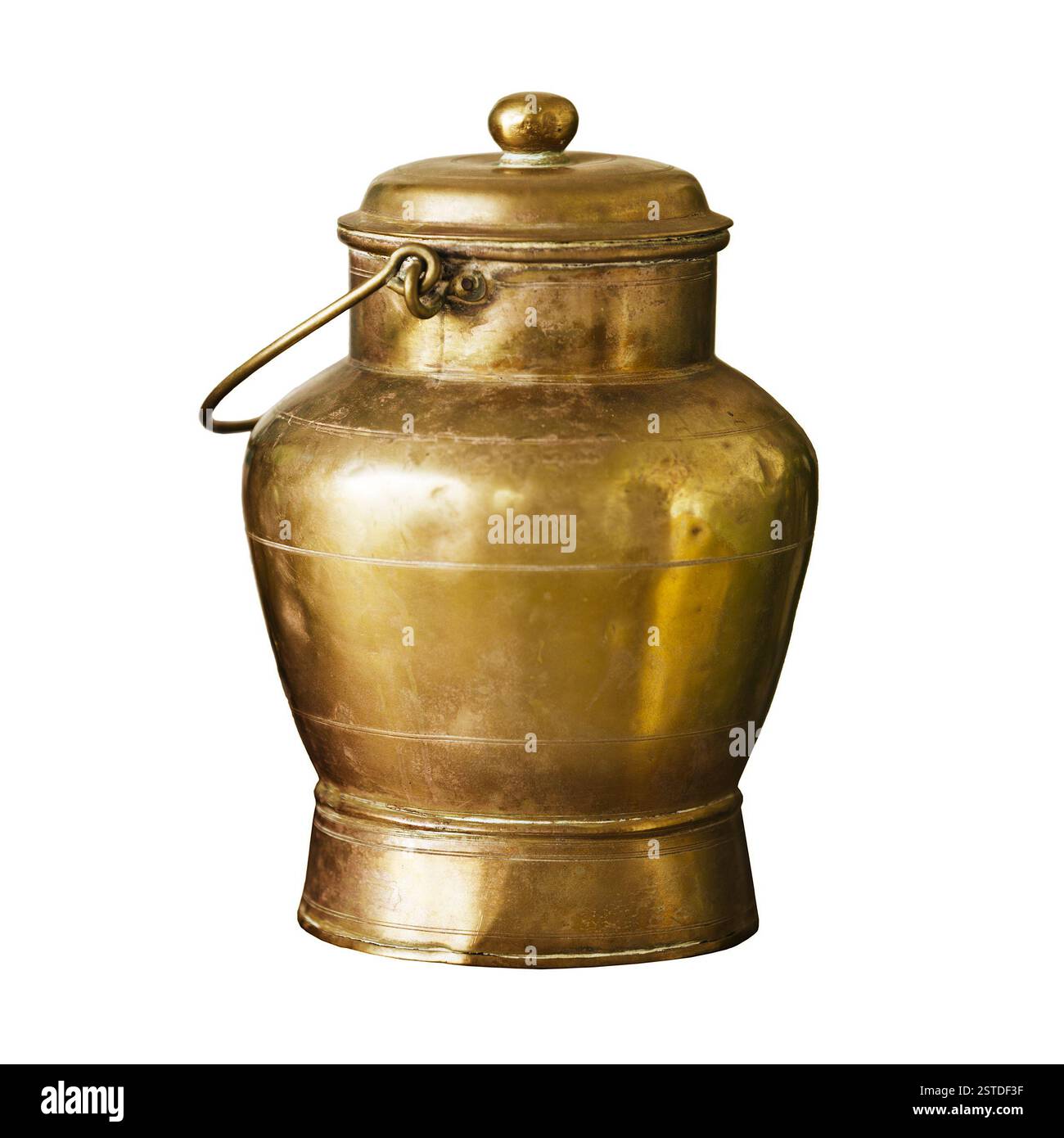 Ancient bronze can with handle Stock Photo - Alamy