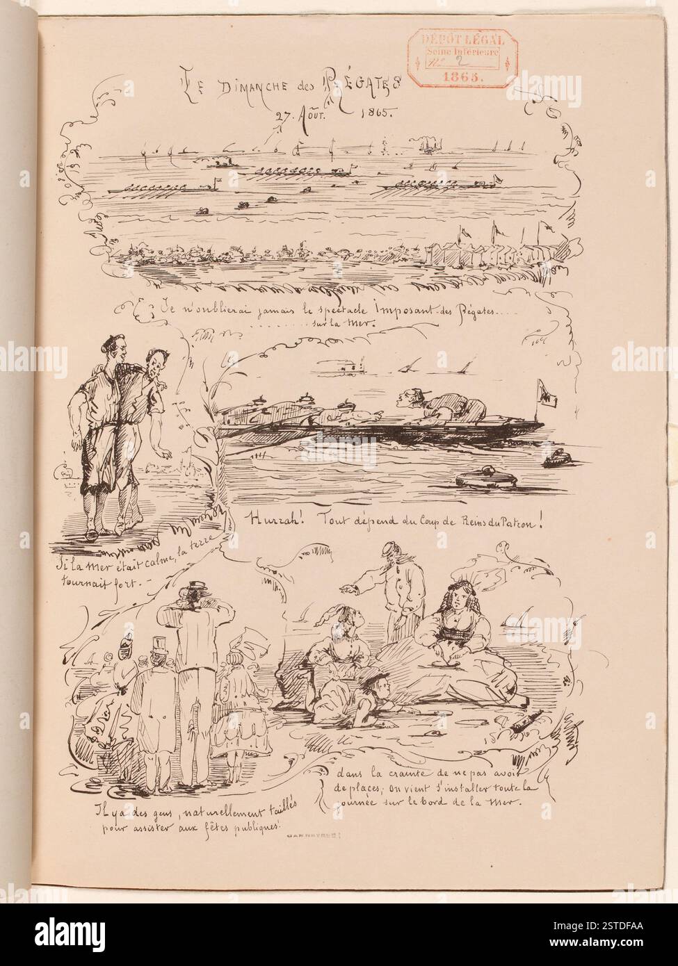 Five legendary drawings depicting Dieppe's regatta scene from August 27 ...