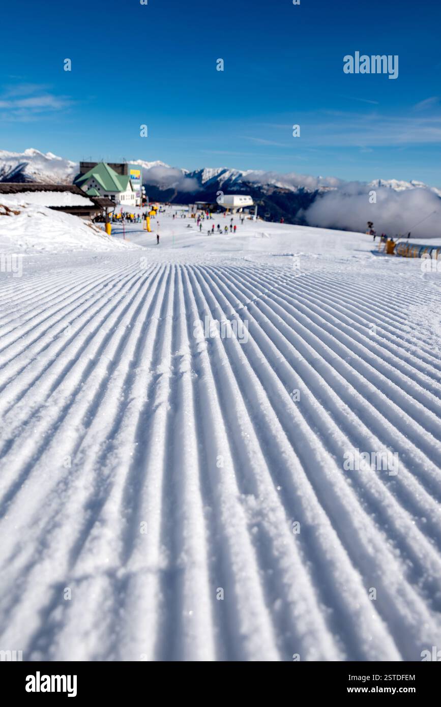 monte zoncolan ski resort in italy Stock Photo - Alamy