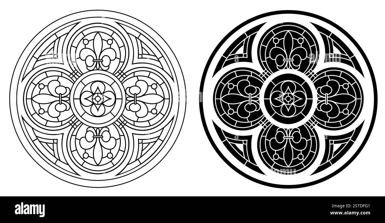 Gothic stained glass for a round window Stock Vector Image & Art - Alamy