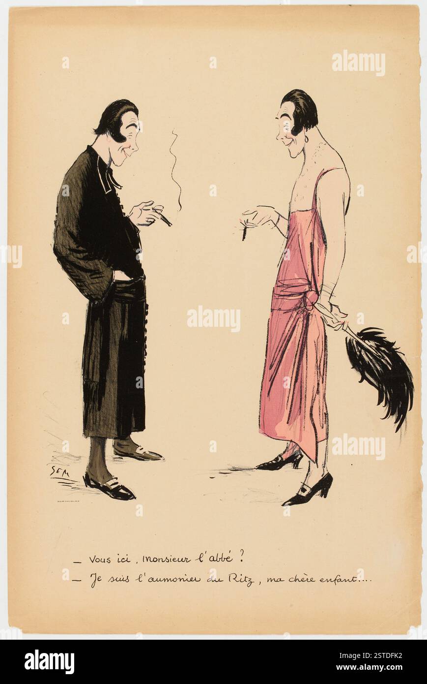 A portrayal of the same character in two roles: as an abbot and as a ...