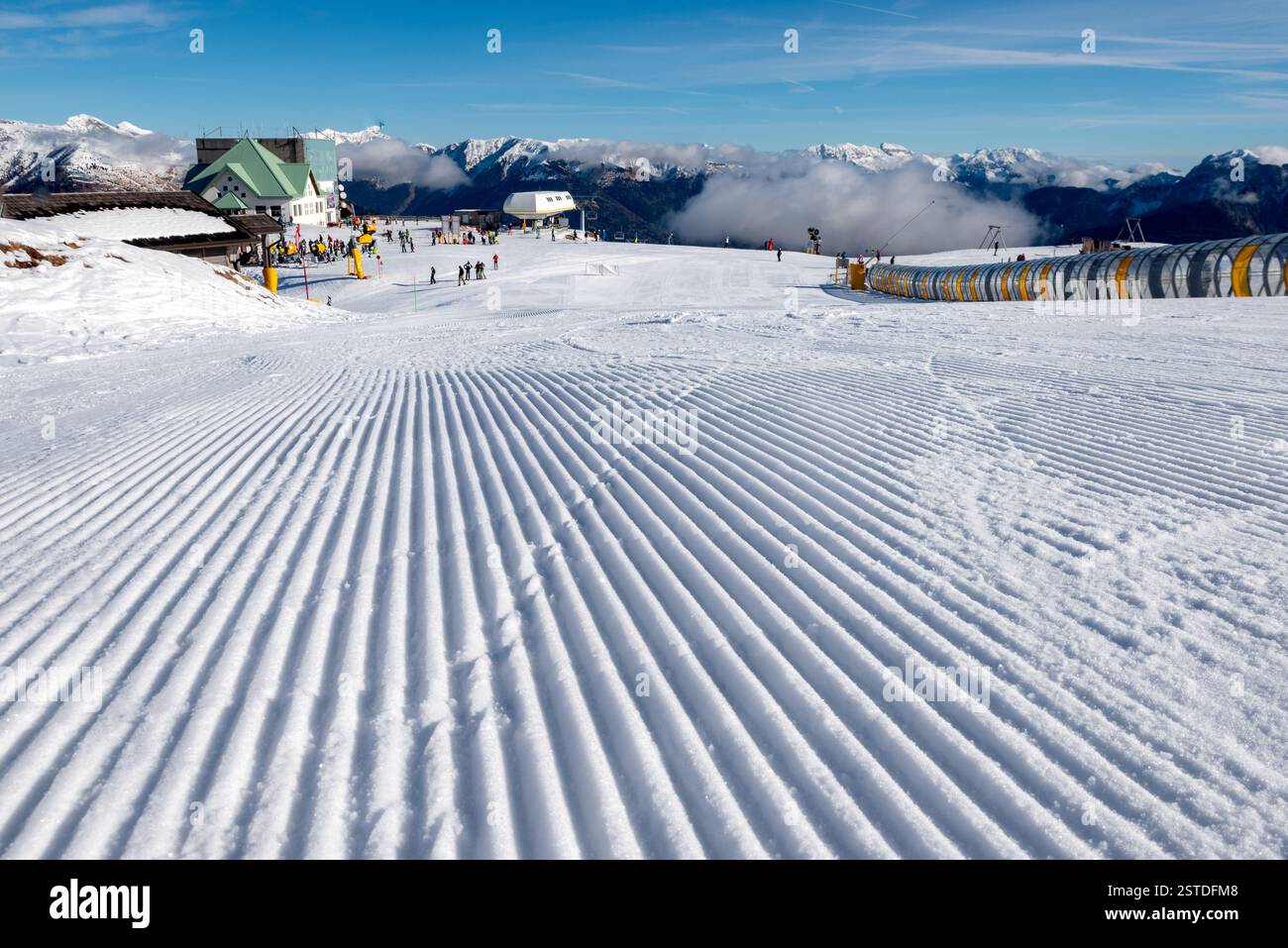 monte zoncolan ski resort in italy Stock Photo - Alamy