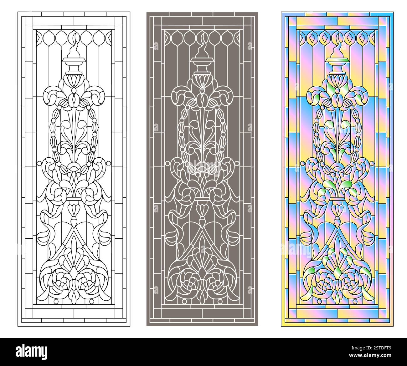 Classic stained glass for a door or window Stock Vector Image & Art - Alamy