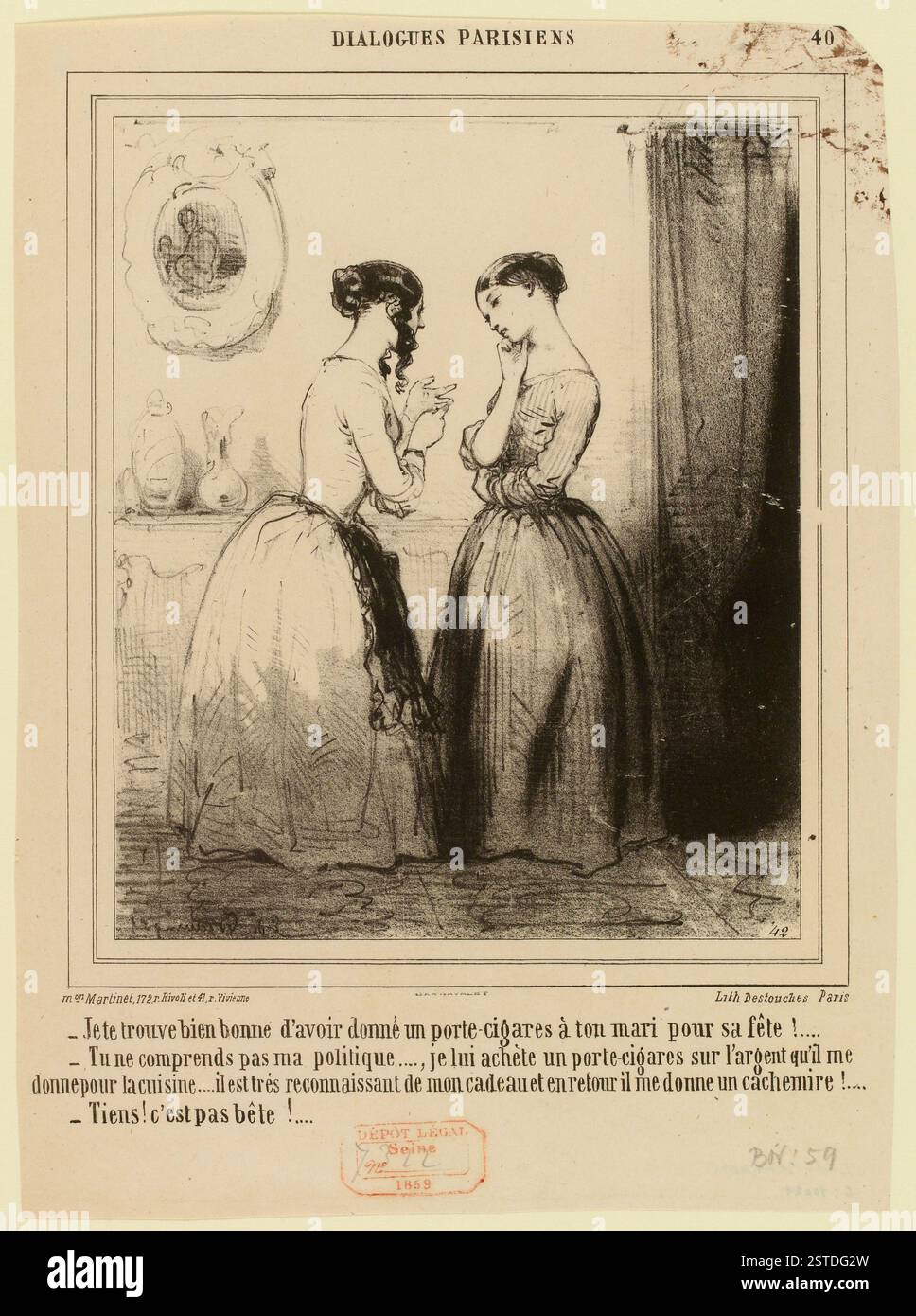 An interior scene depicts two women engaged in conversation, showcasing ...