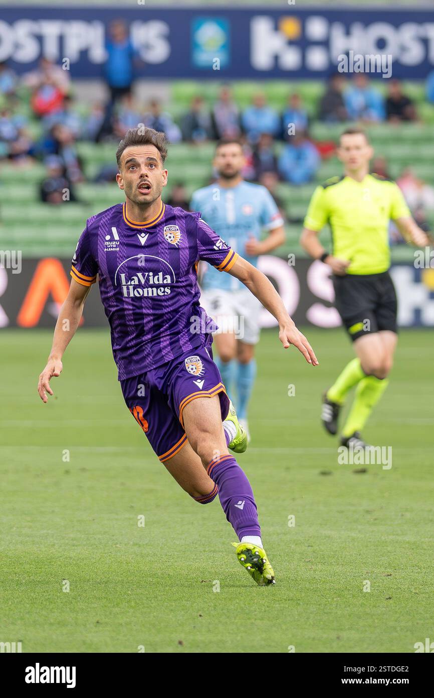 Nikola Mileusnic of Perth Glory seen in action during the Isuzu UTE A ...