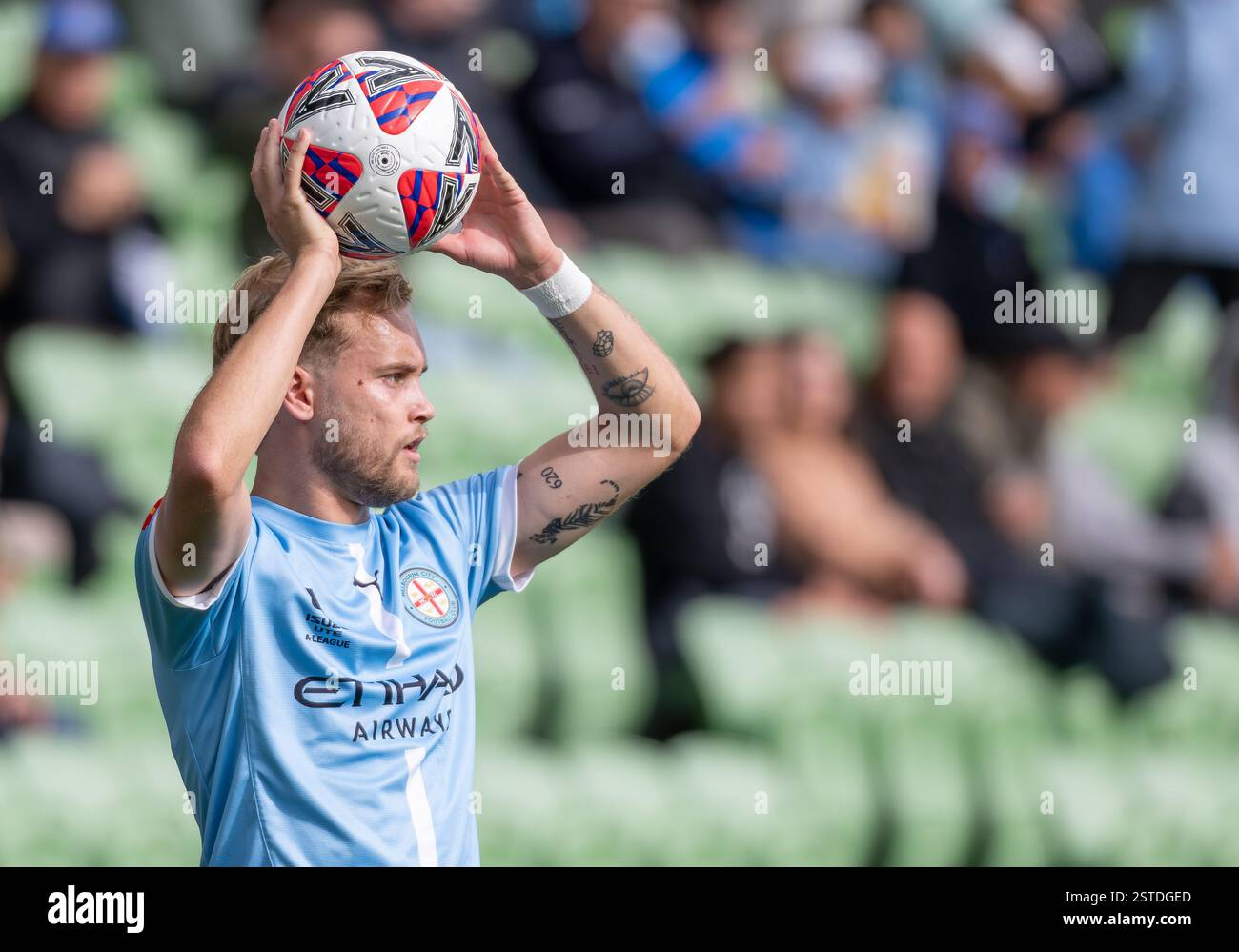 Nathaniel Atkinson of Melbourne City seen in action during the Isuzu ...