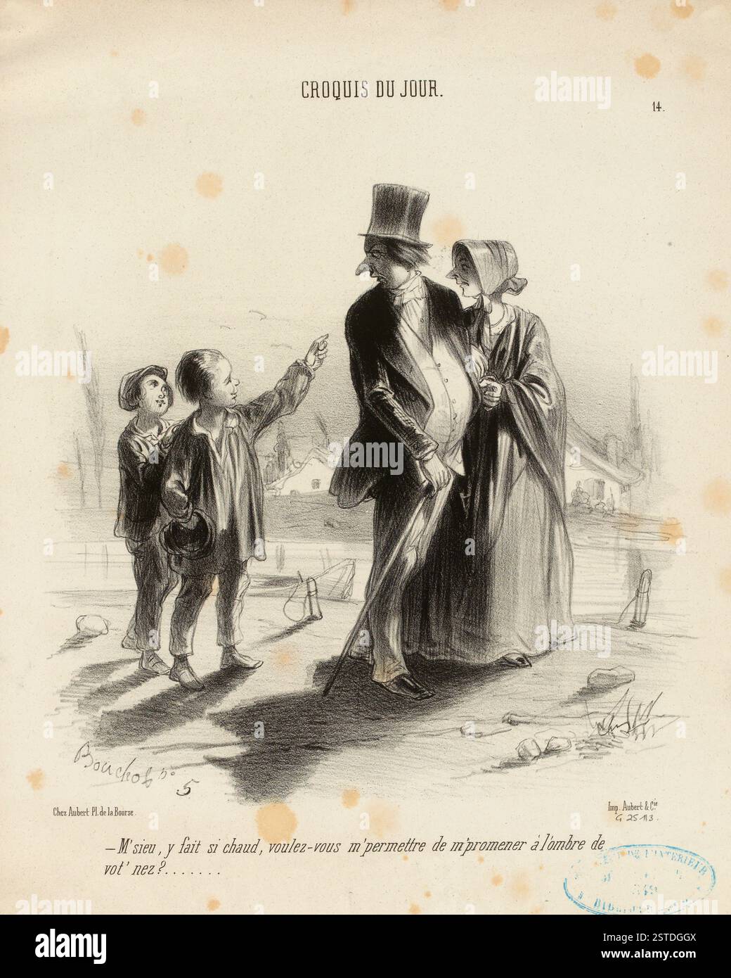 An exterior scene shows two children and a couple, with the man having ...