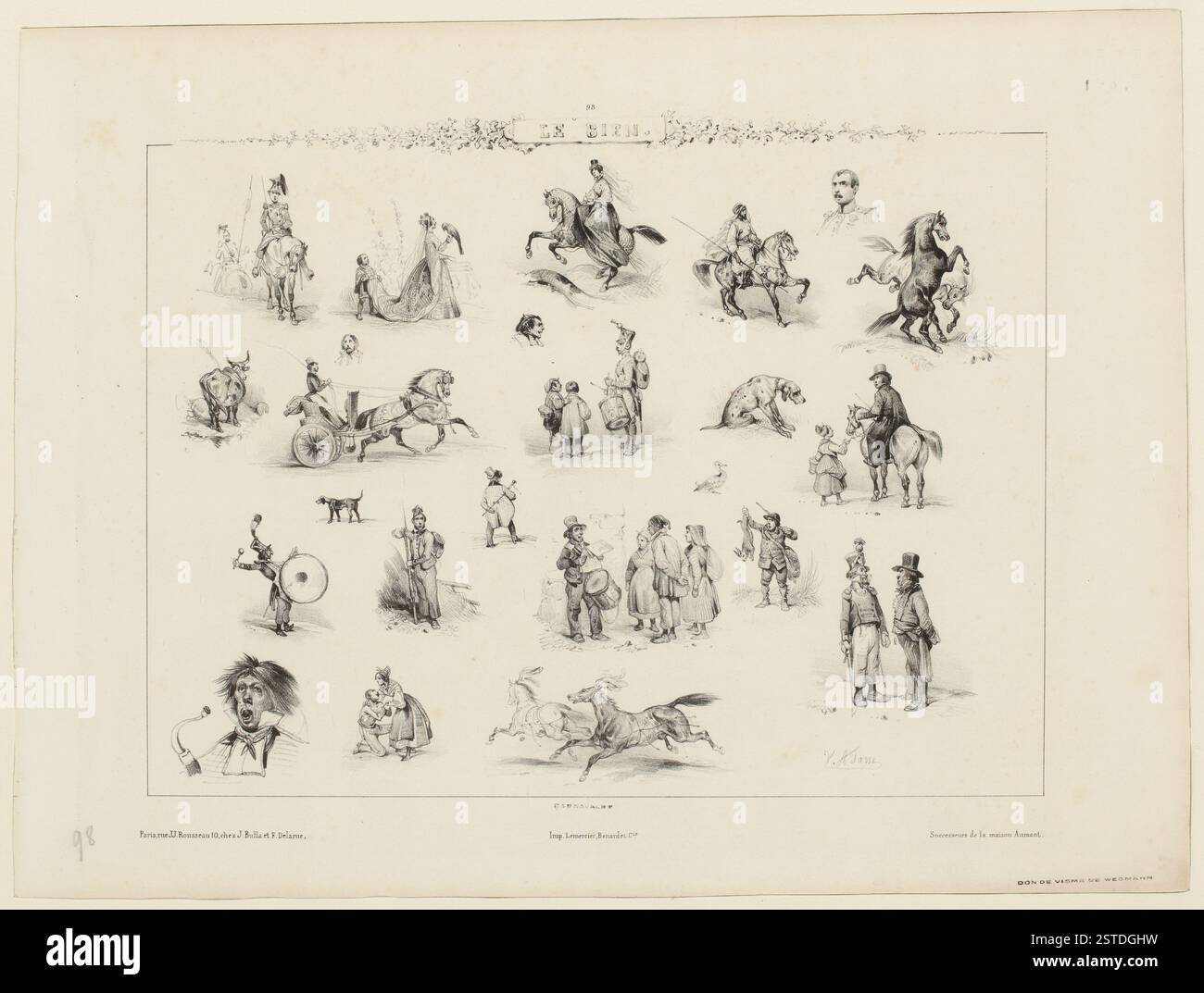 Board dedicated to good, with 24 vignettes featuring horses, soldiers ...