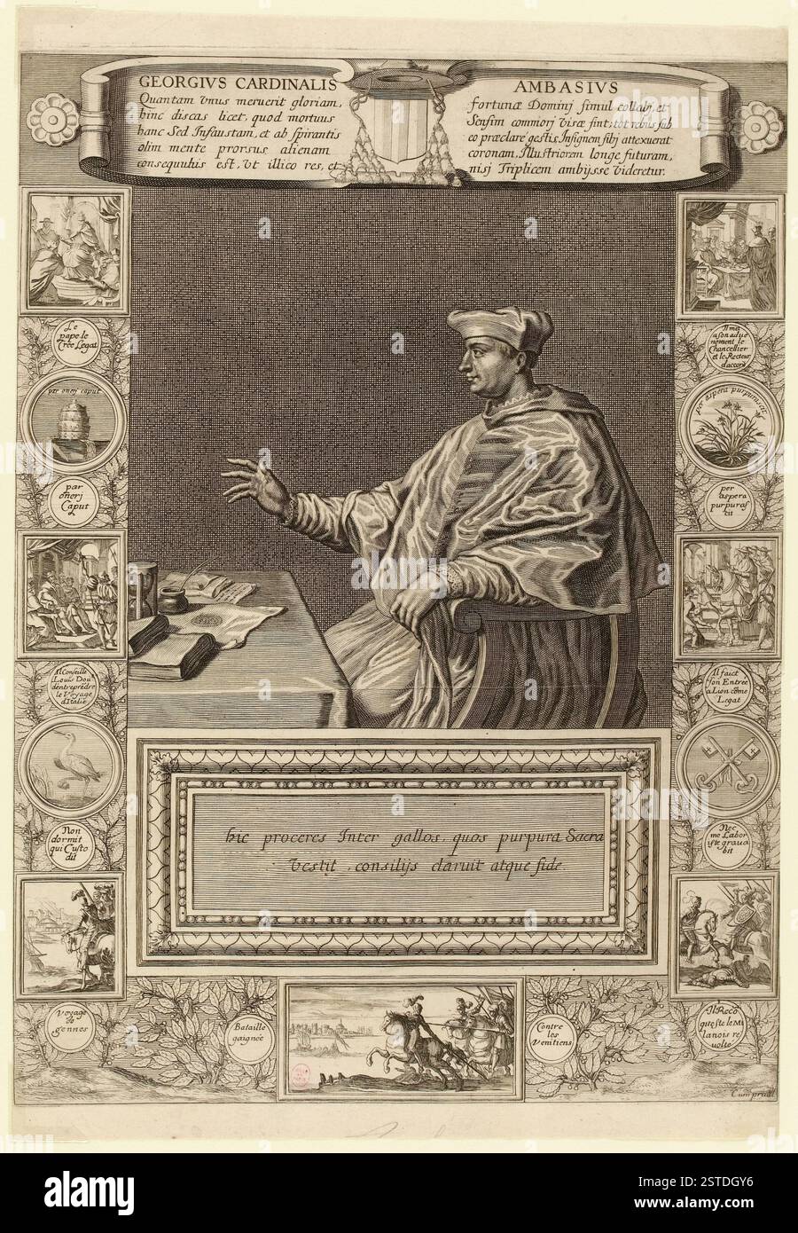 A sitting portrait of Chancellor Séguier, shown in a three-quarter face ...