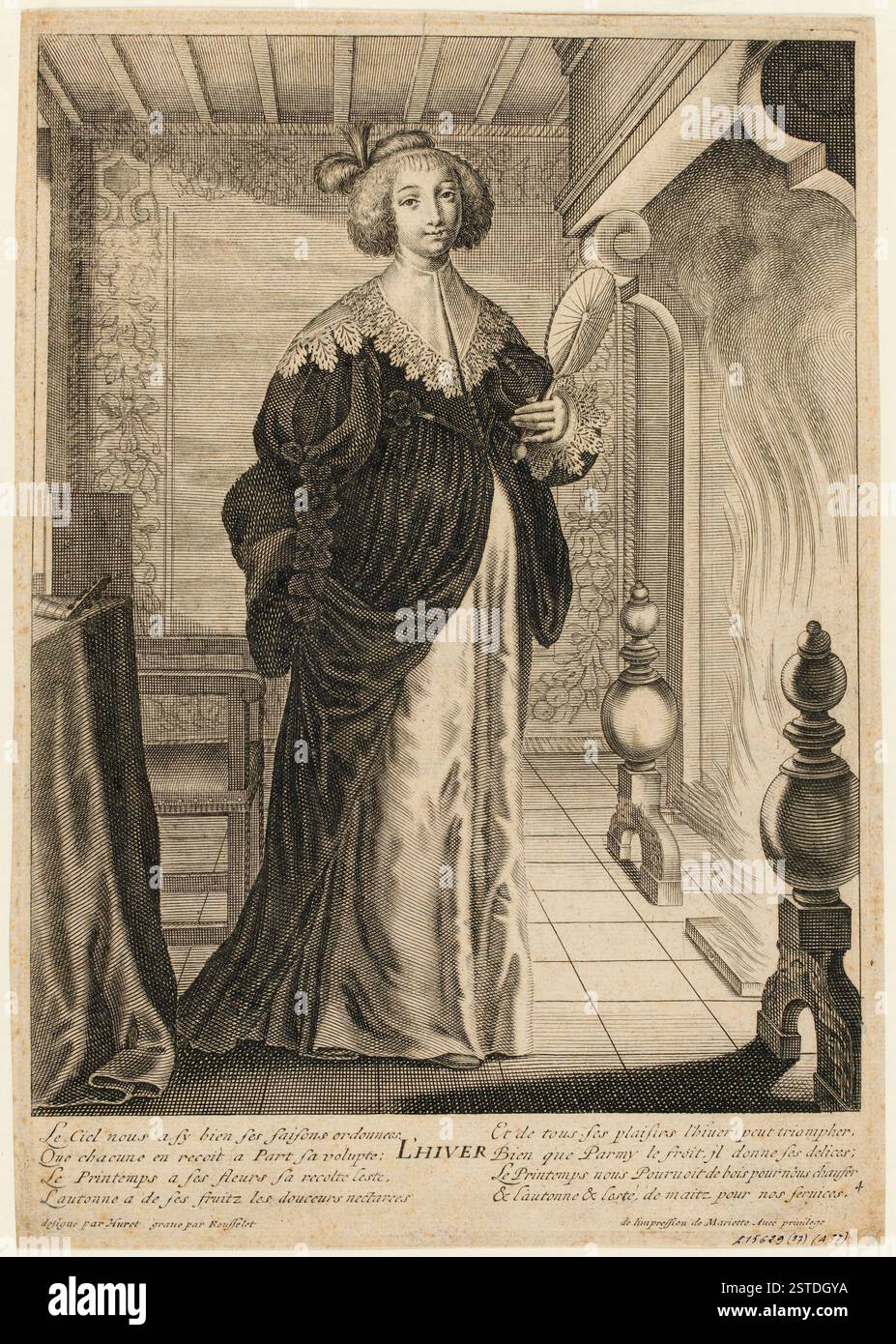 A portrait of a bourgeois woman dressed in 17th-century fashion ...