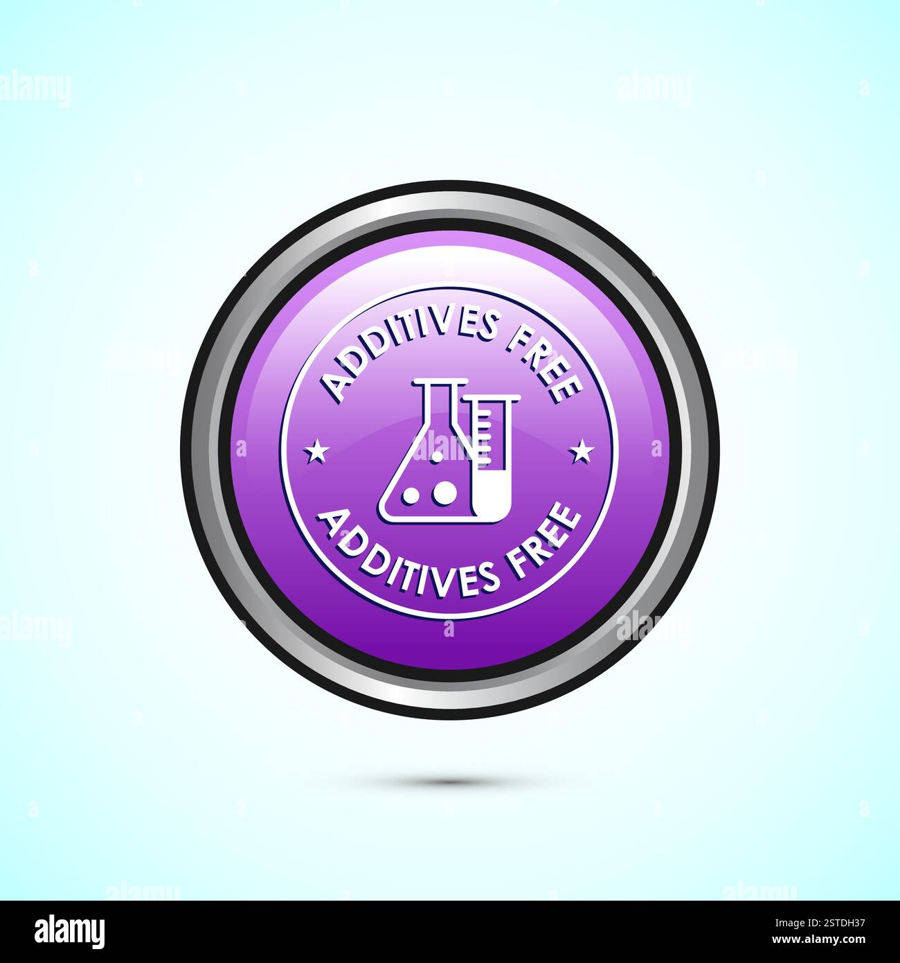 Additives free icon design illustration. No additives symbol for food packaging, Button design ...