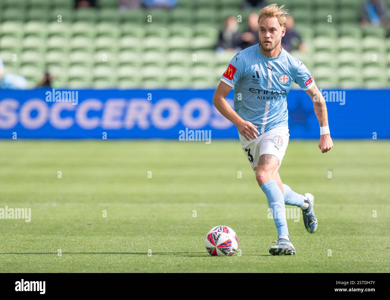 Nathaniel Atkinson of Melbourne City seen in action during the Isuzu ...