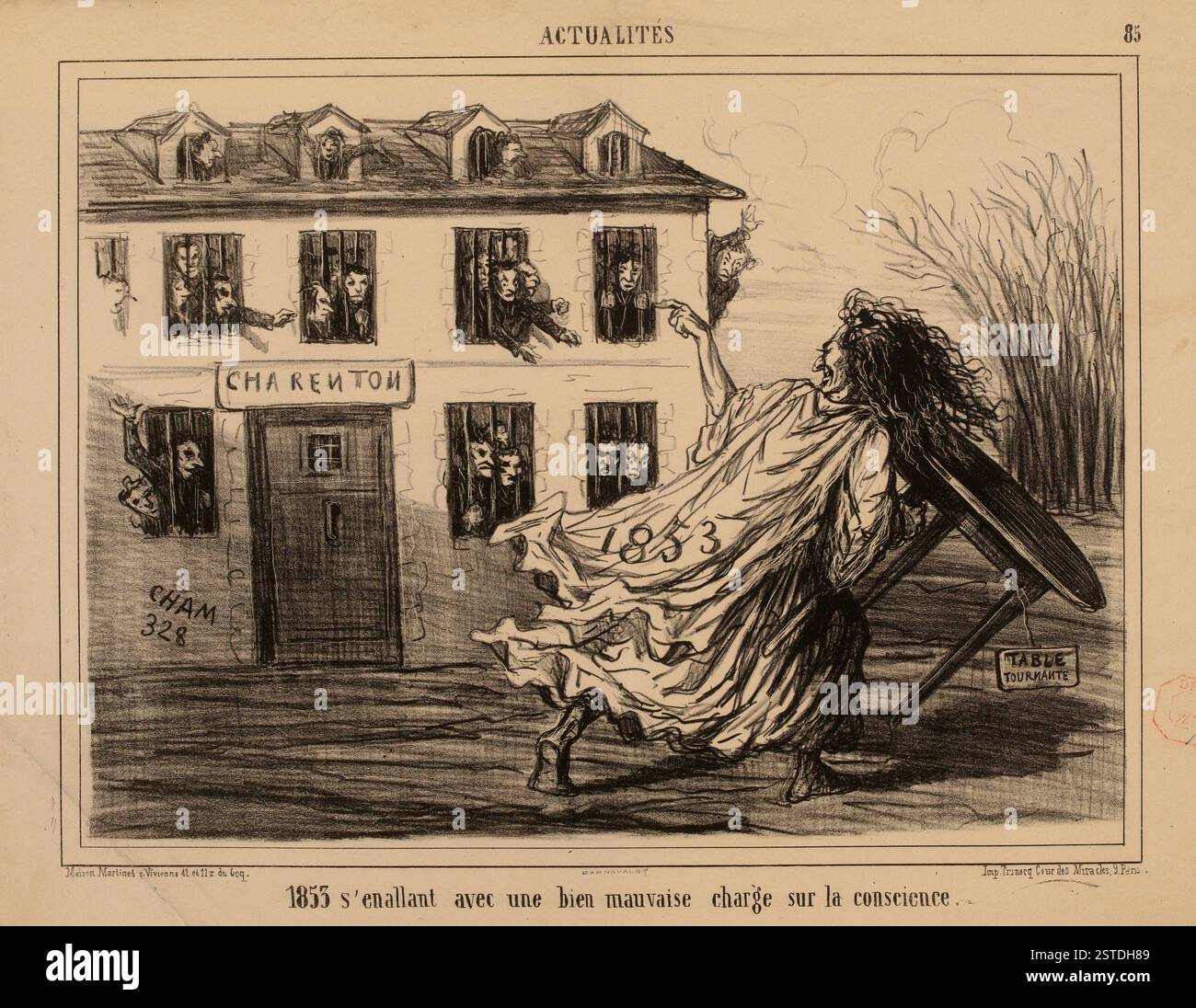 The front page of the French satirical journal 'Le Charivari,' which ...