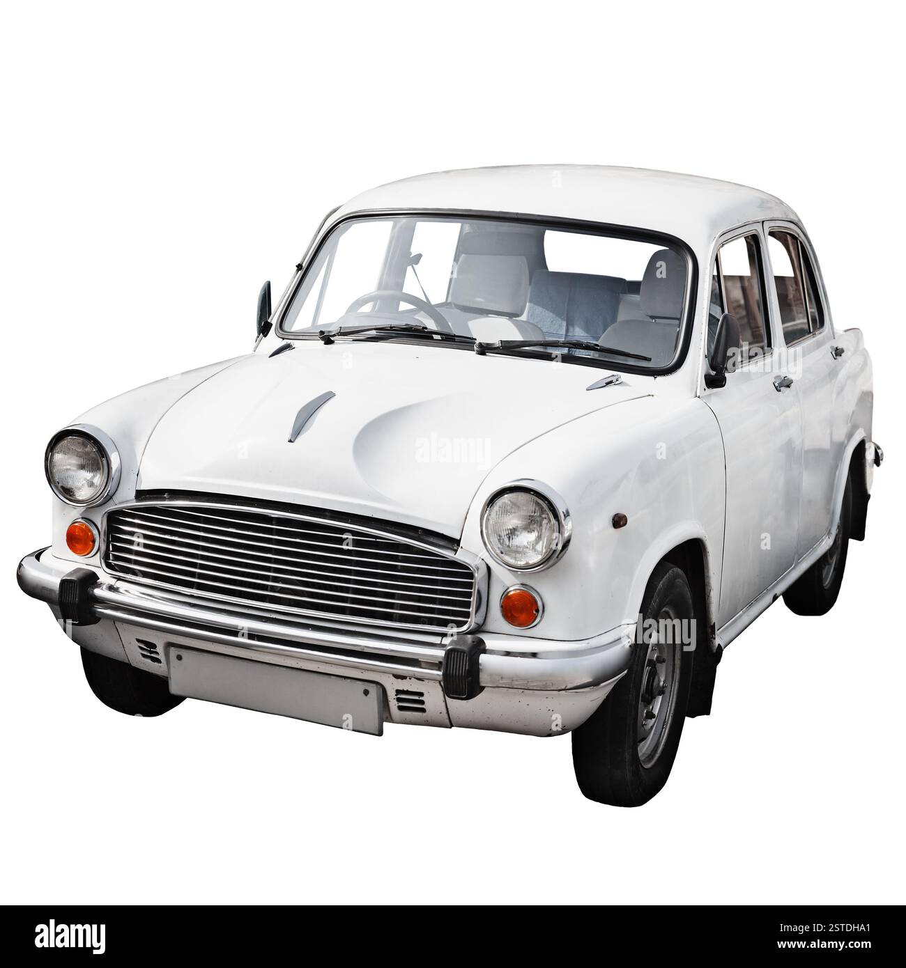Small old car from India isolated on white background Stock Photo - Alamy