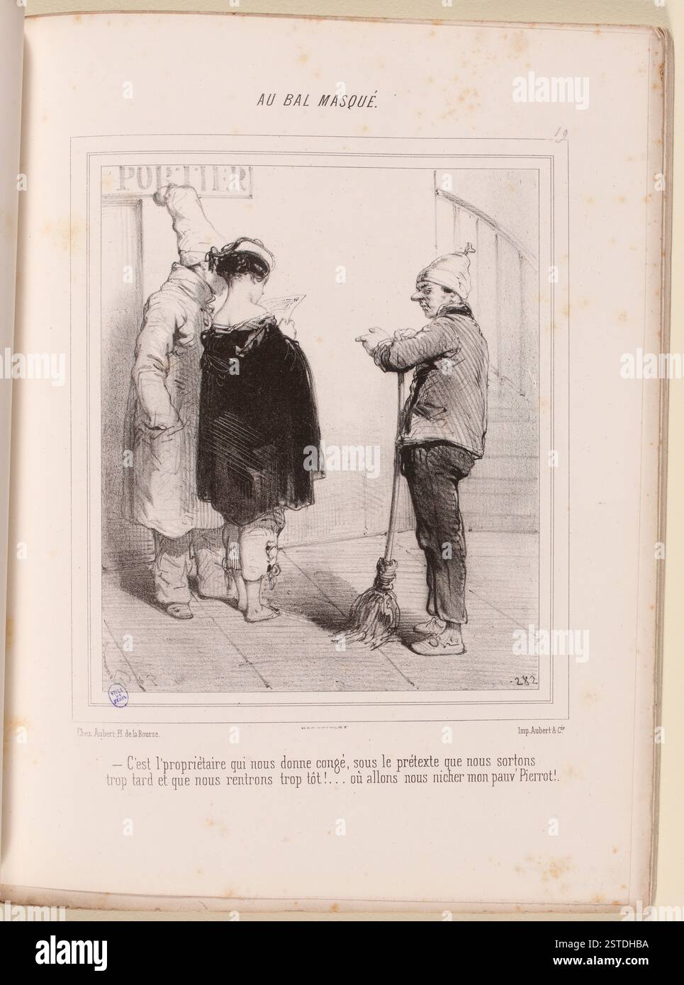 At the mask ball, board nº19: A disguised couple reads a letter in a ...