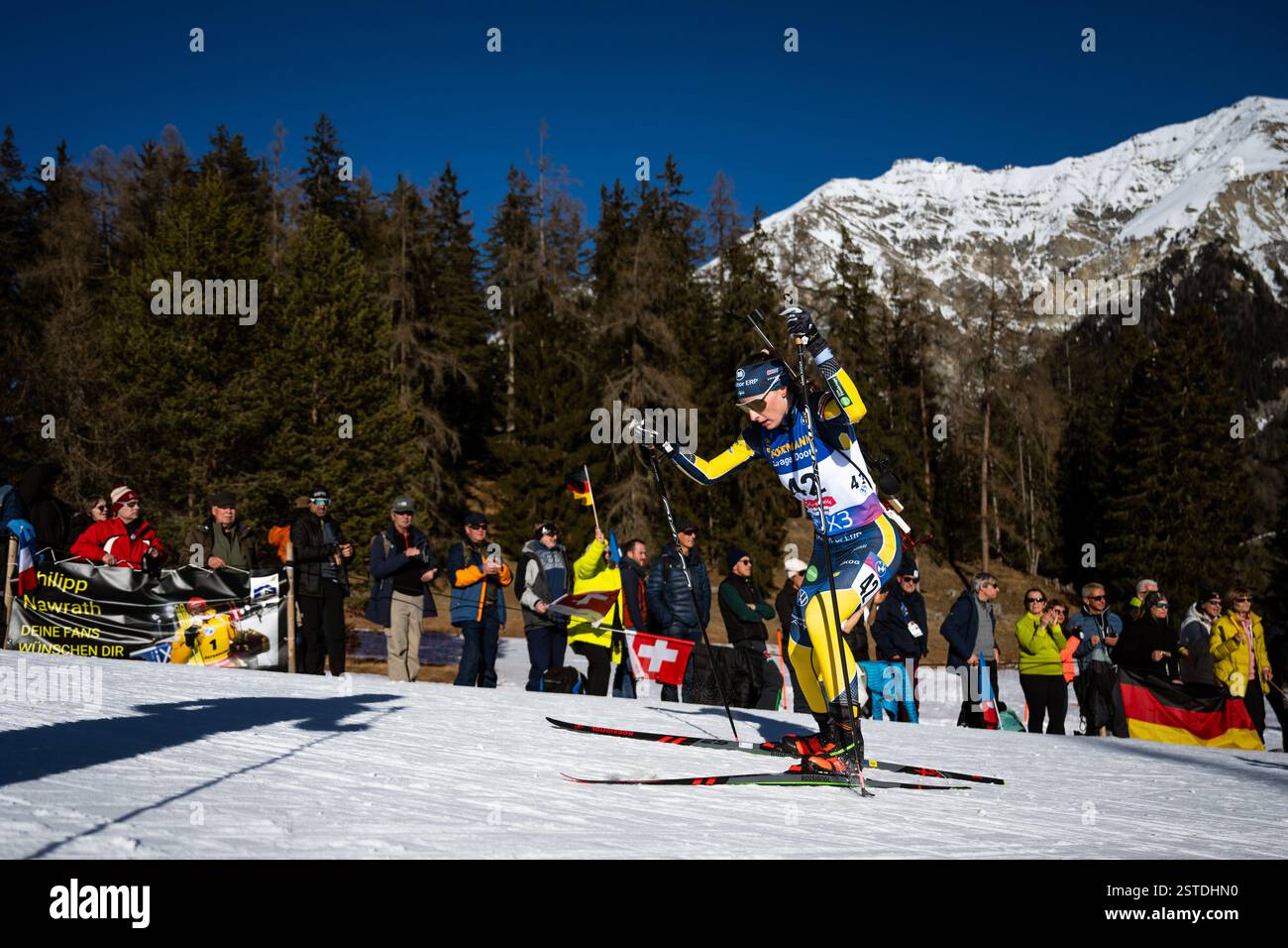 Ella Halvarsson of, Sweden. , . competes in women's 15 km individual ...