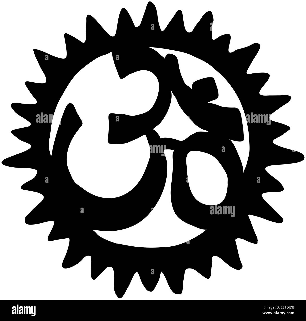 Silhouette - simple black om logo on a white background Stock Photo - Alamy