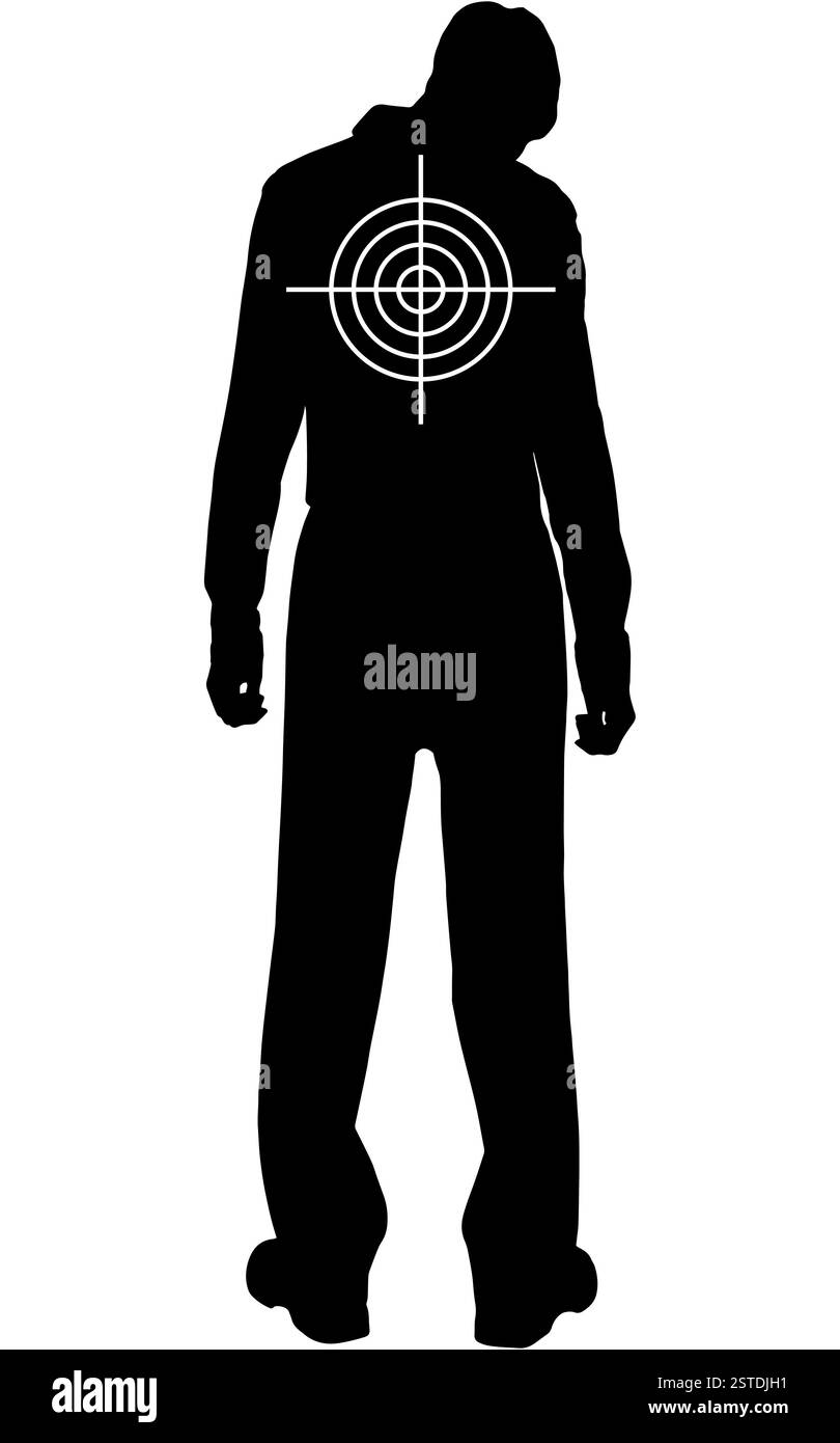 Man silhouette standing back full Black and White Stock Photos & Images ...