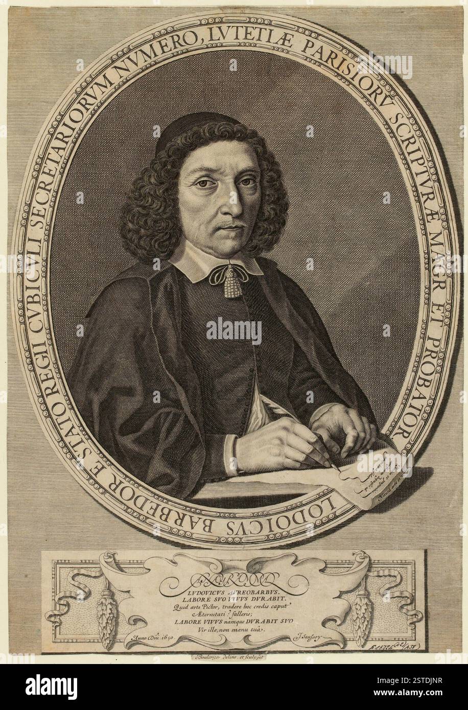 This is a 17th-century bust portrait of Louis Barbedor, a sworn writer ...