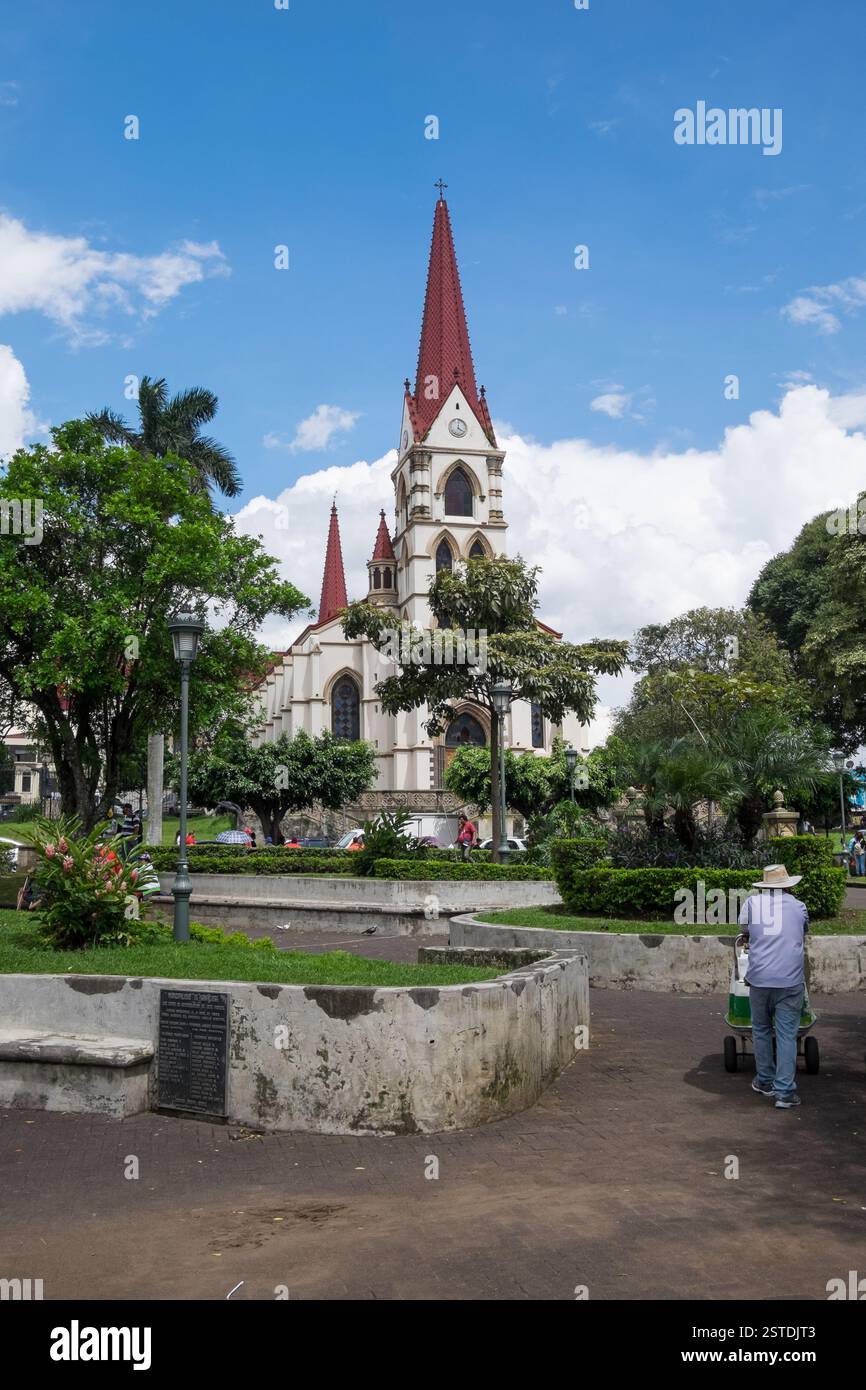 La Merced Park and Church in the urban center of the city of San José ...
