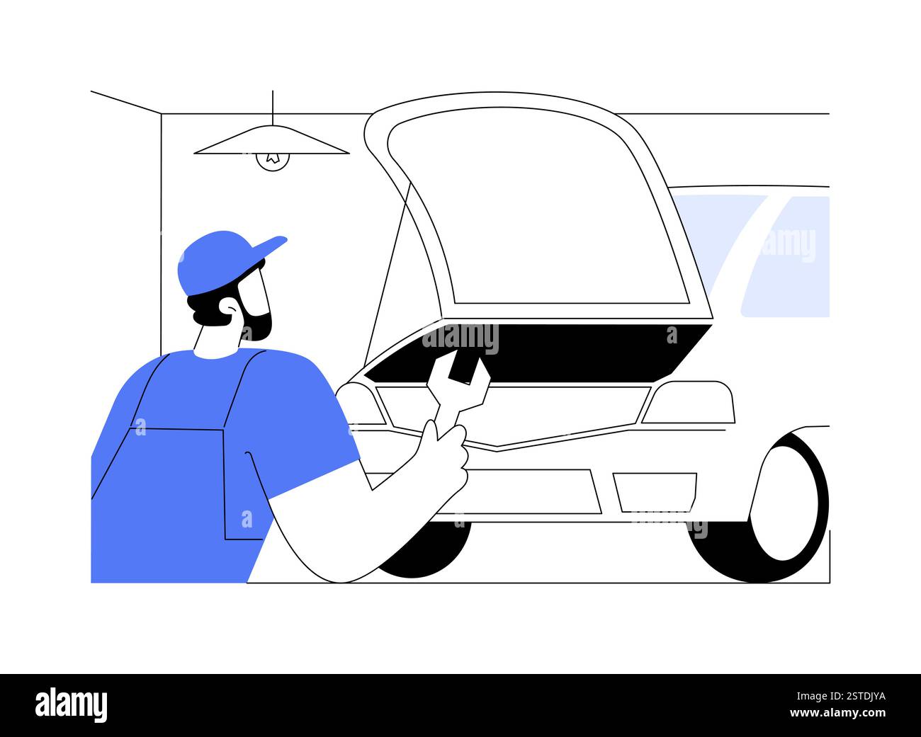 Auto repair garage isolated cartoon vector illustrations Stock Vector ...