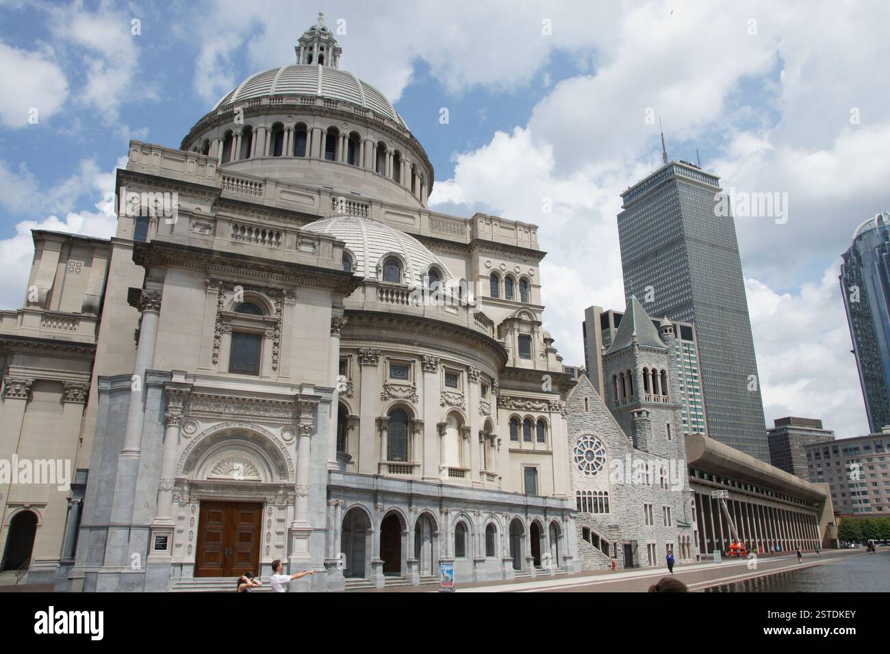The First Church of Christ, Scientist, Boston. A grand white building with a prominent dome ...