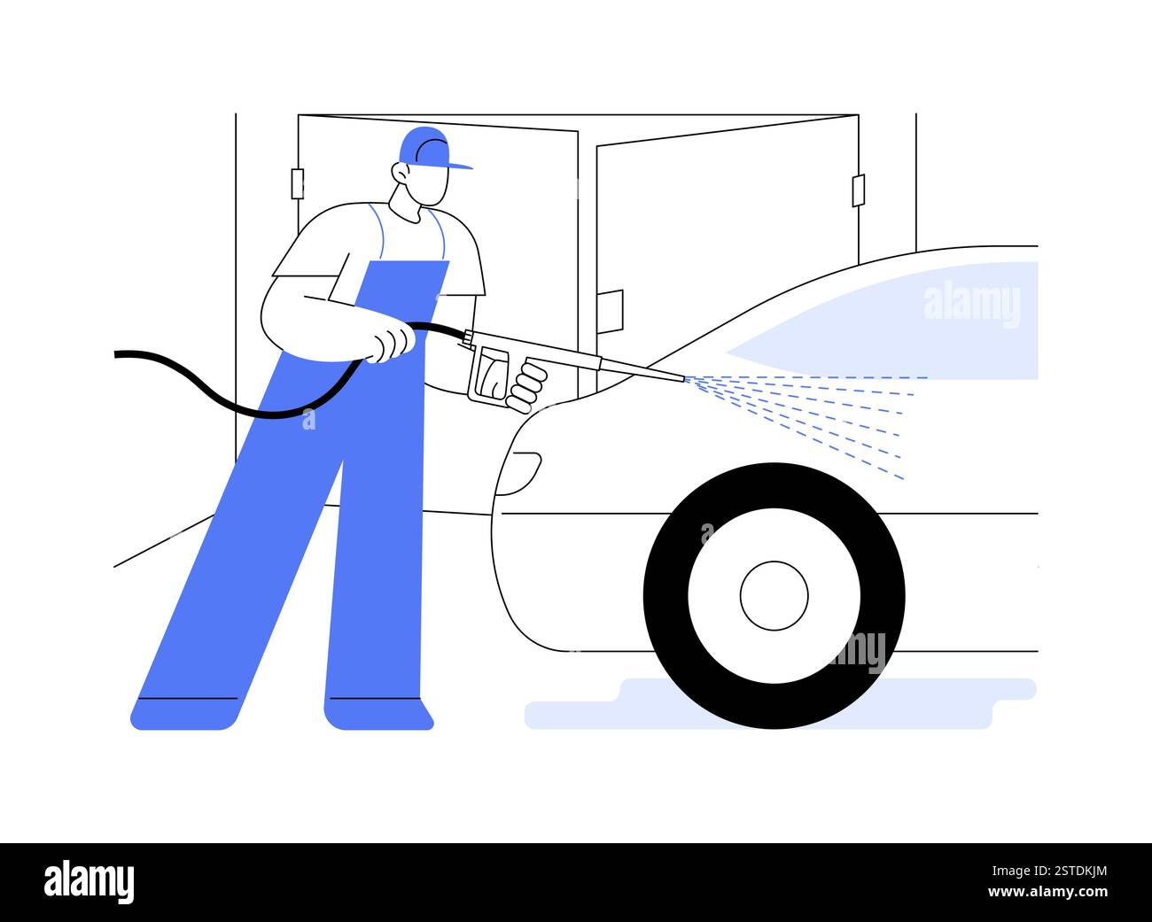 Manual car wash isolated cartoon vector illustrations Stock Vector ...