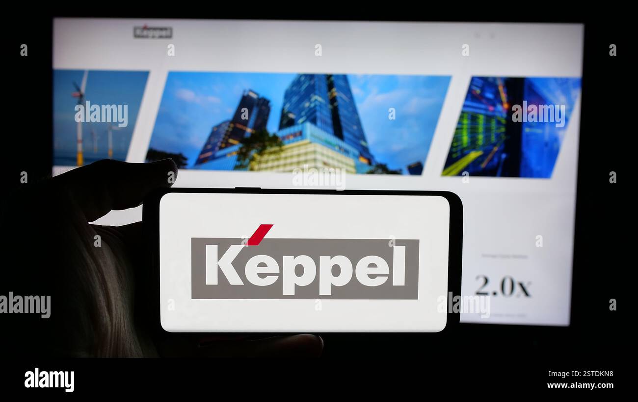 January 20, 2025, Germany: In this photo illustration, a cellphone with the logo of Singaporean ...