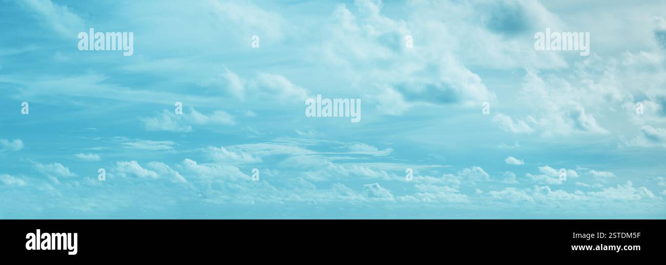 Panoramic skyscape with clouds - natural background Stock Photo - Alamy