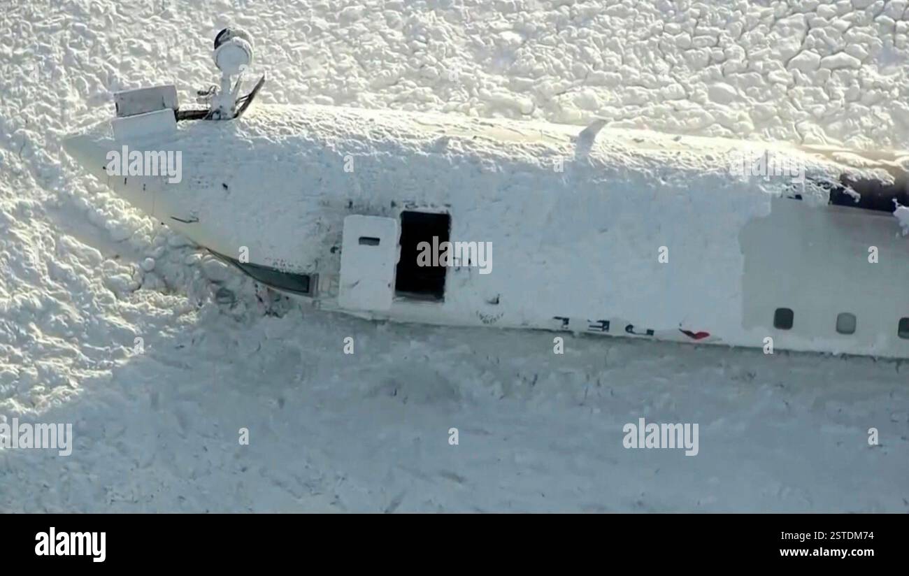 This image taken from video provided by CTV shows an aerial view of the ...