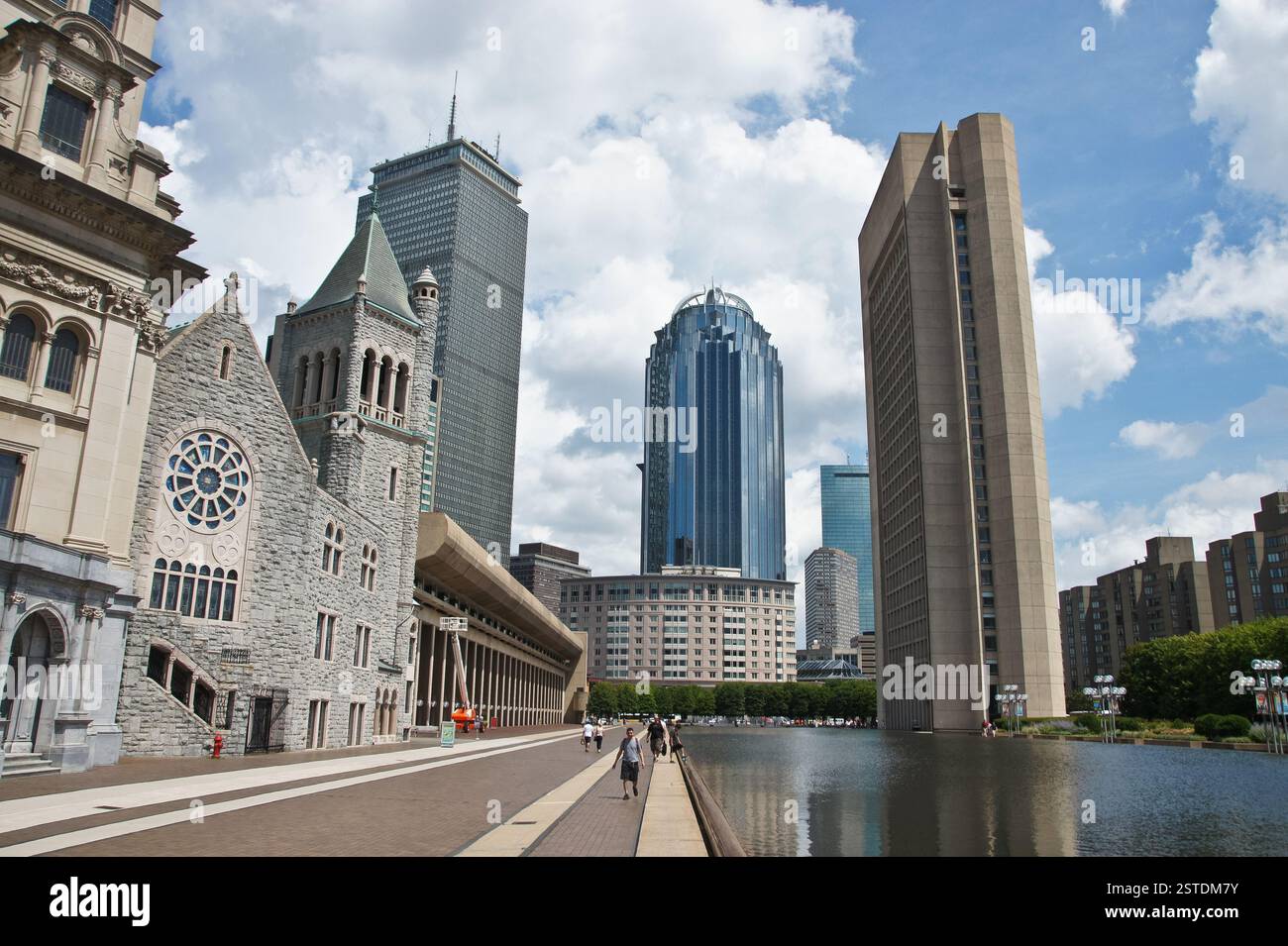 Boston skyline. City Hall dominates with its grand architecture. Modern ...