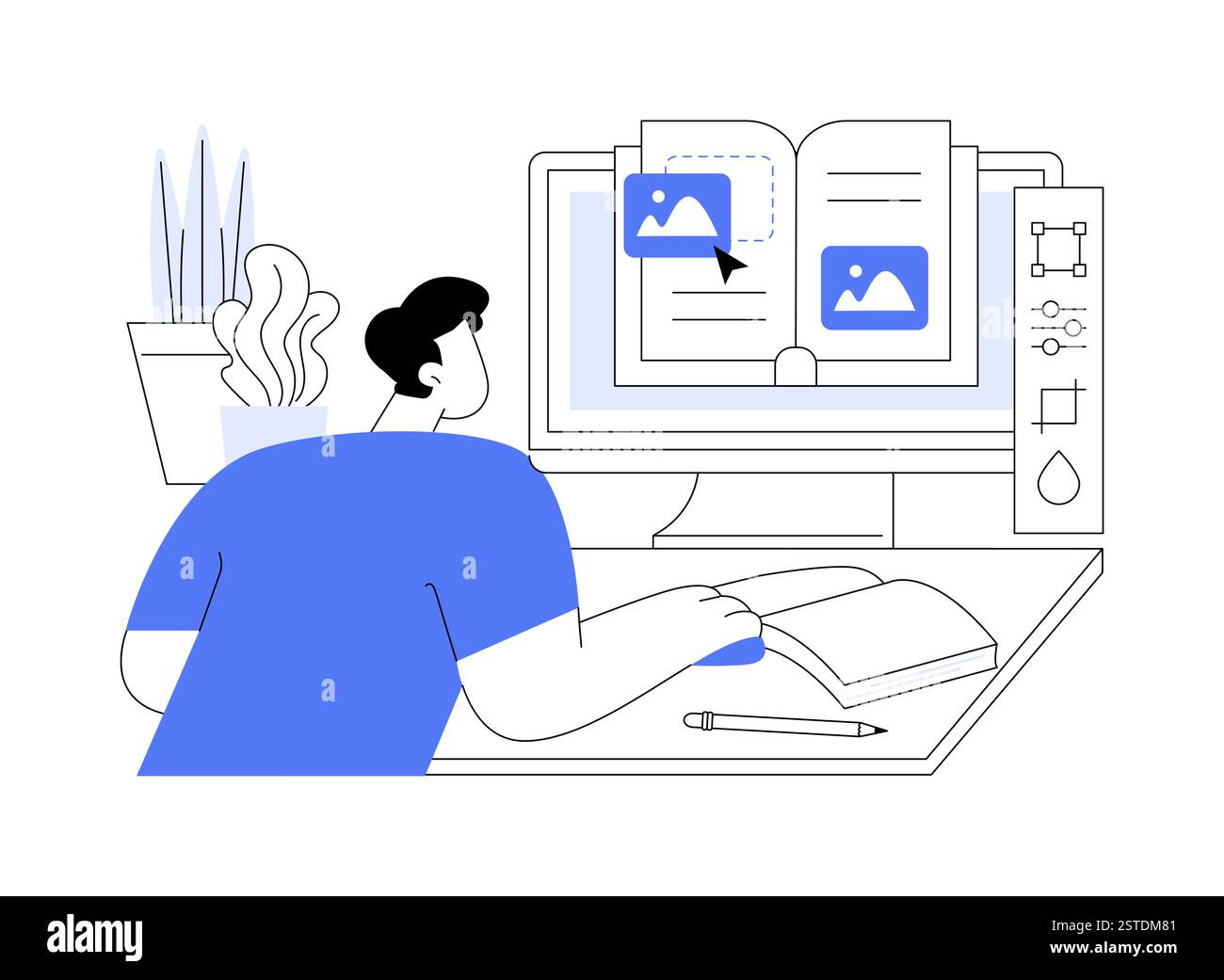 Layout designer isolated cartoon vector illustrations Stock Vector ...