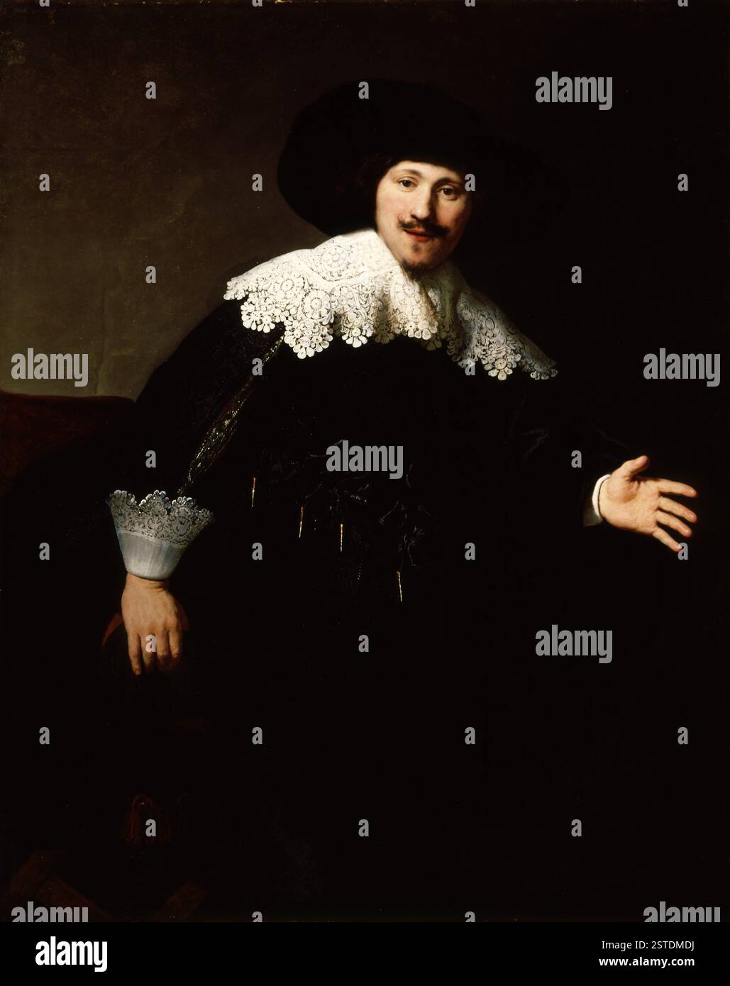 Rembrandt - Portrait of a Man Rising from his Chair - 1633 Stock Photo ...