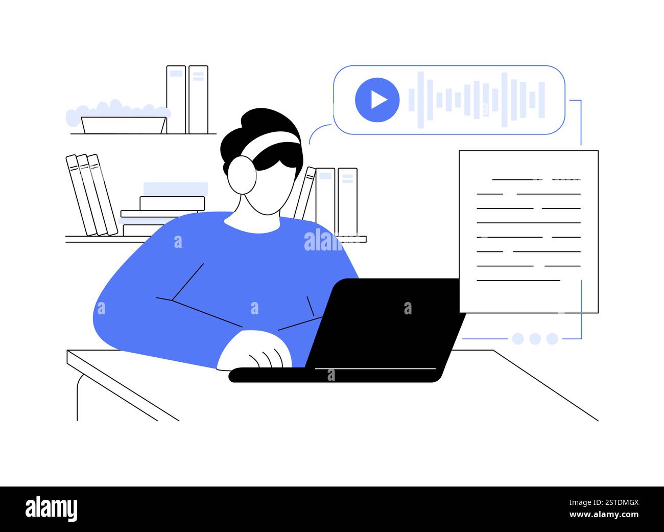 Transcription service isolated cartoon vector illustrations Stock ...